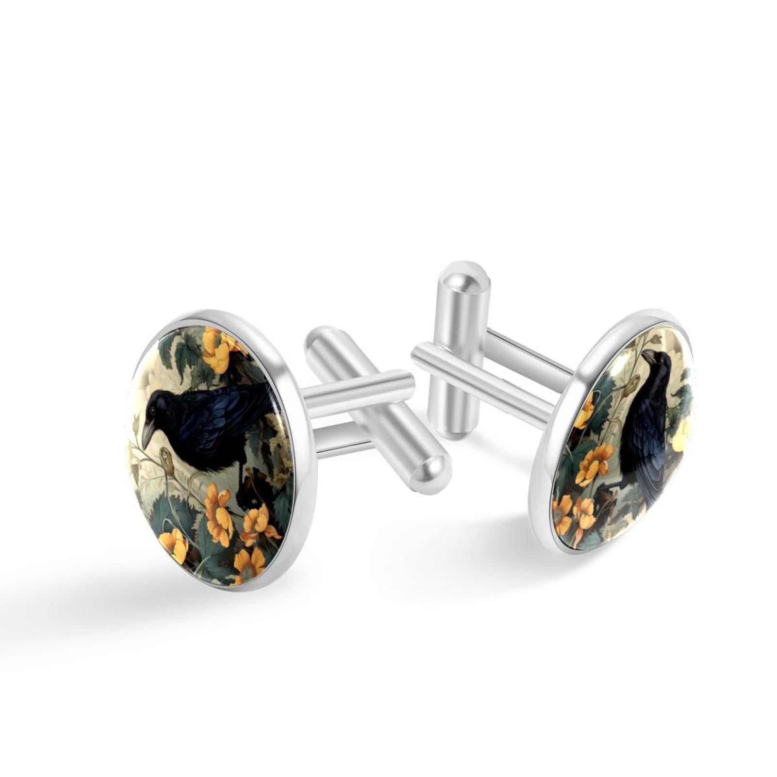 Crow Elegant Stainless Steel Cuff Links Set for Formal Attire, Made of ...