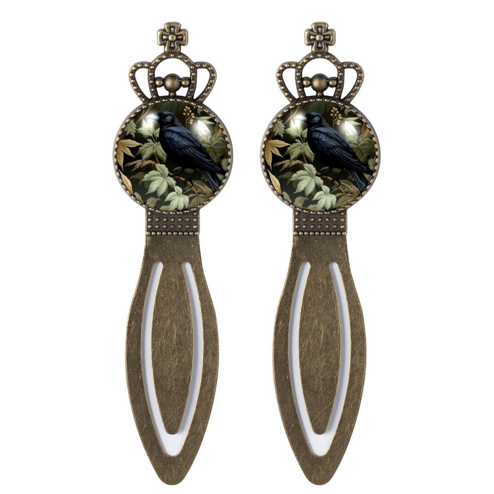 Crow Elegant Vintage Copper Crown-Shaped Bookmarks (Set of 2) - Gift ...