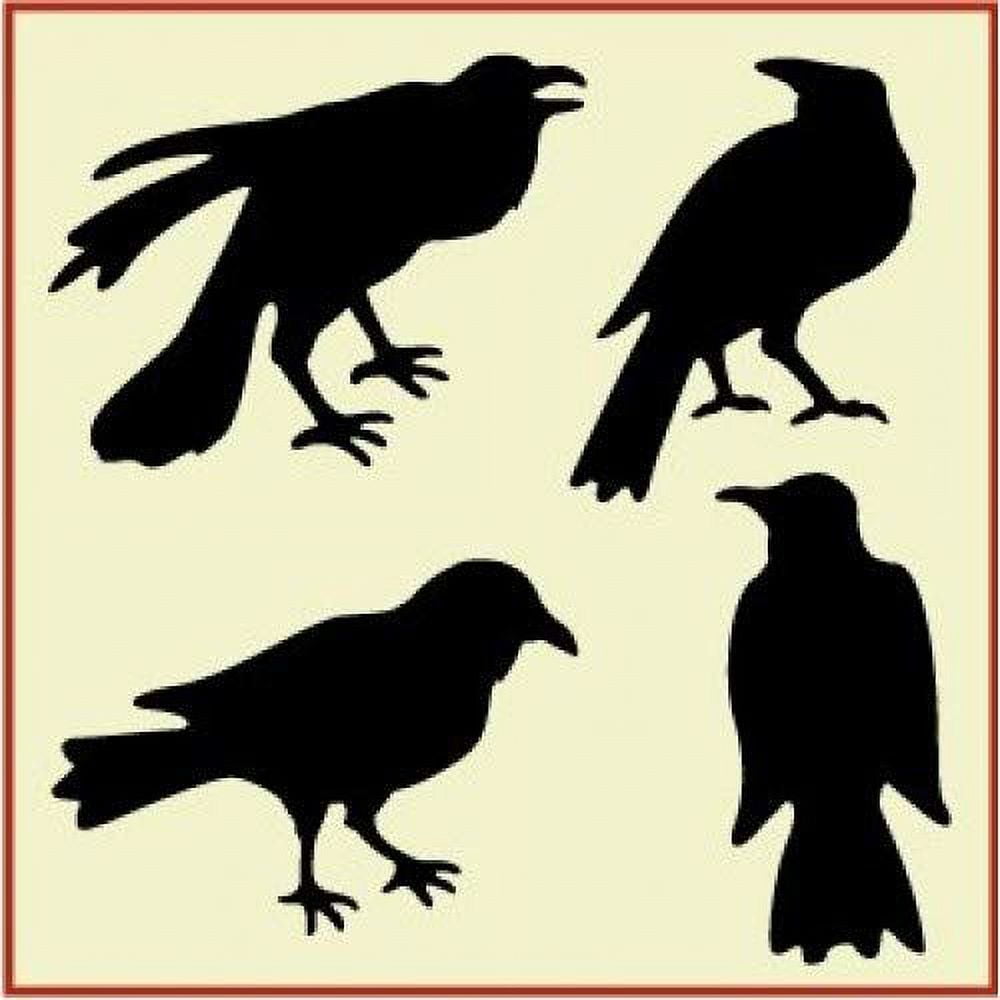 The Artful Stencil Crow Flock 1 Stencil, 4 Images, Reusable Mylar ...