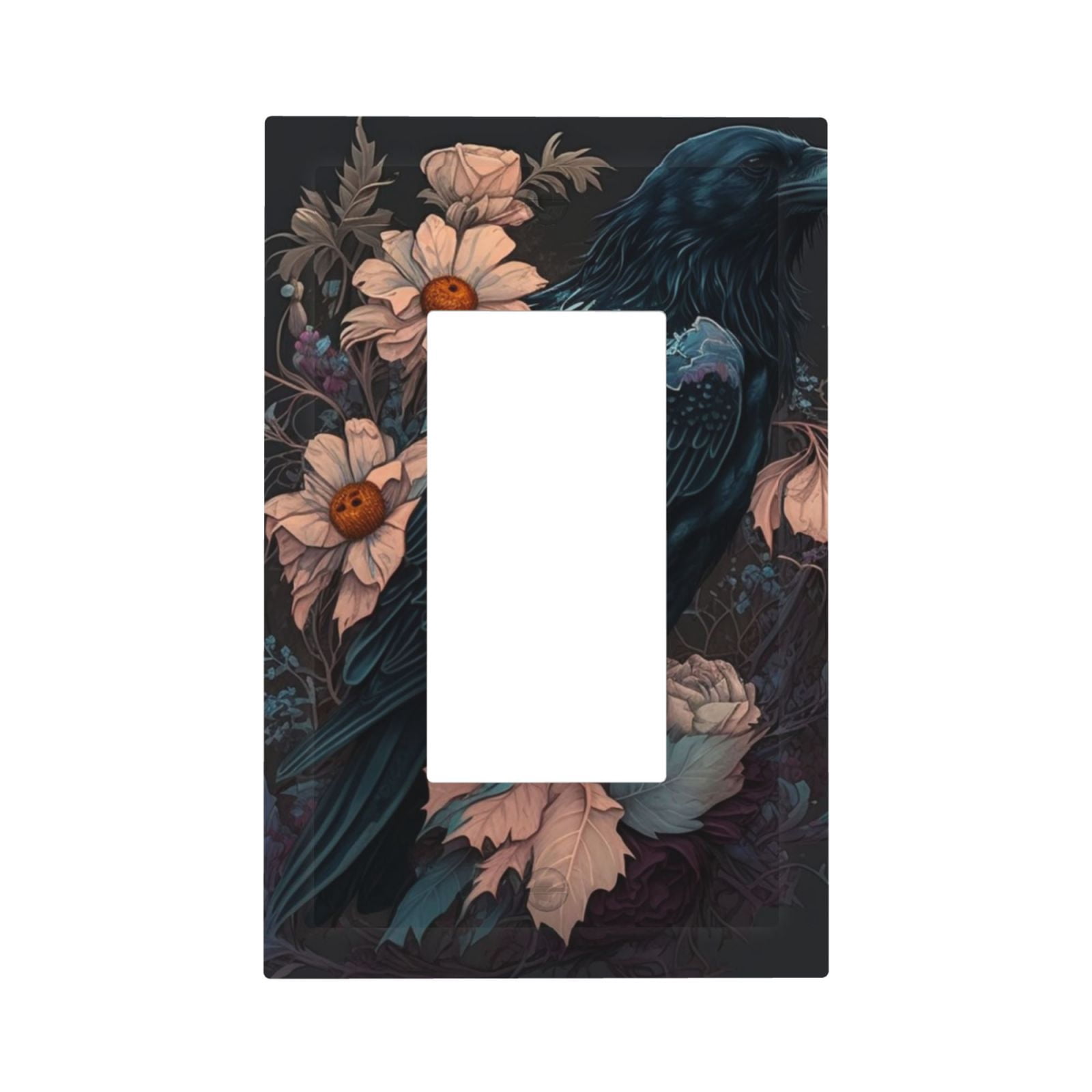 Crow Flowers Raven Gothic Single Gang Wall Plate 1 Gang Decorative ...