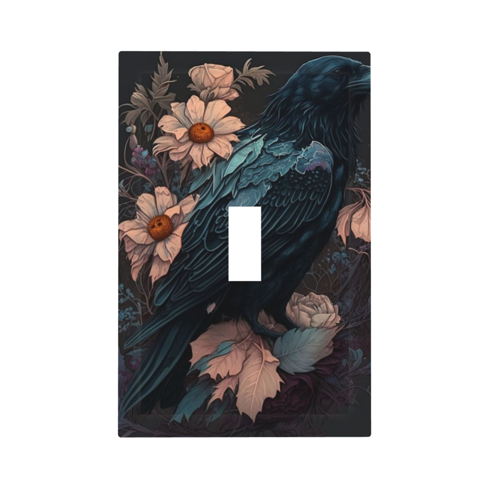 Crow Flowers Raven Gothic Single Toggle Wall Plate 1 Gang Decorative ...