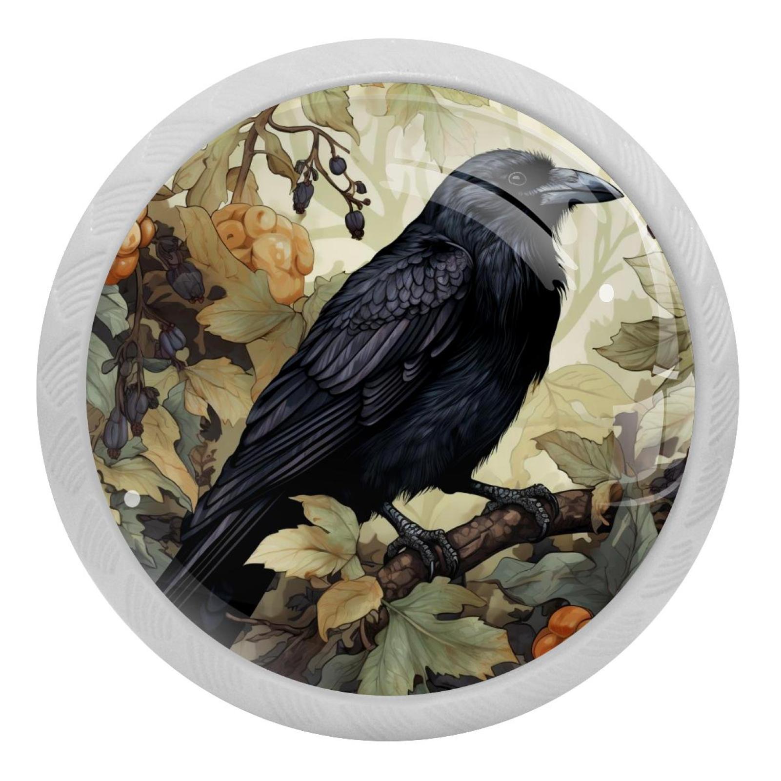 Crow Fluorescent Drawer Pulls - Round 4-Pack Glow-in-the-Dark Knobs for ...