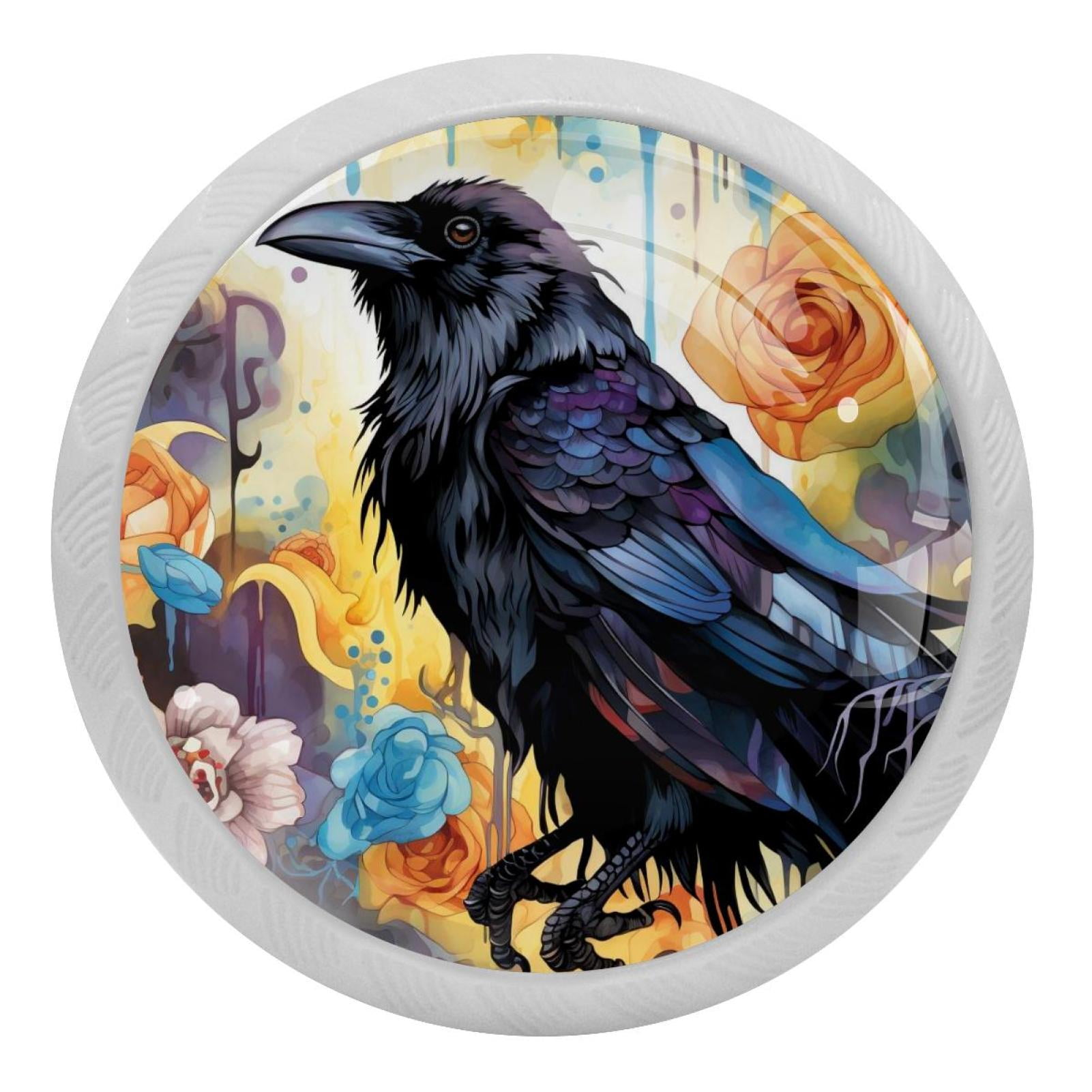 Crow Fluorescent Drawer Pulls - Round 4-Pack Glow-in-the-Dark Knobs for ...