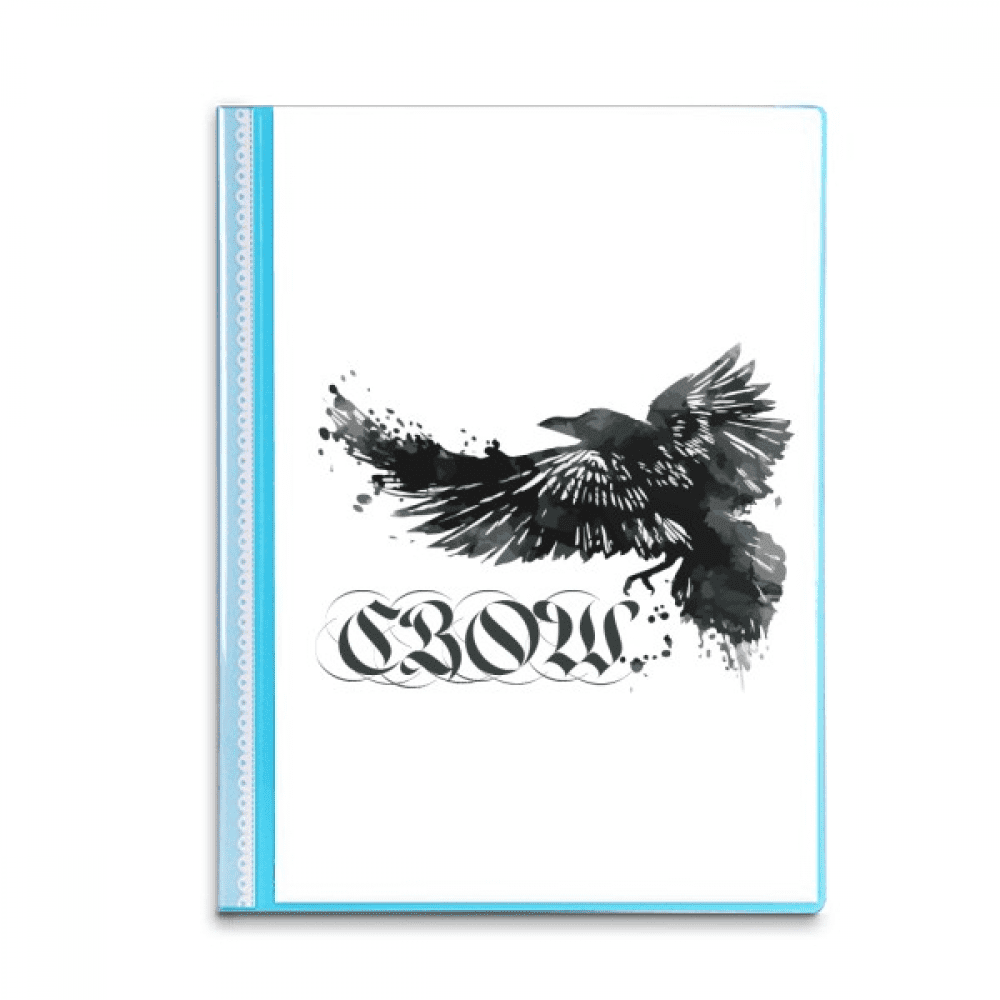 Crow Flying Letter Gothic Wings Book Sheet Protectors Portfolio Binder ...