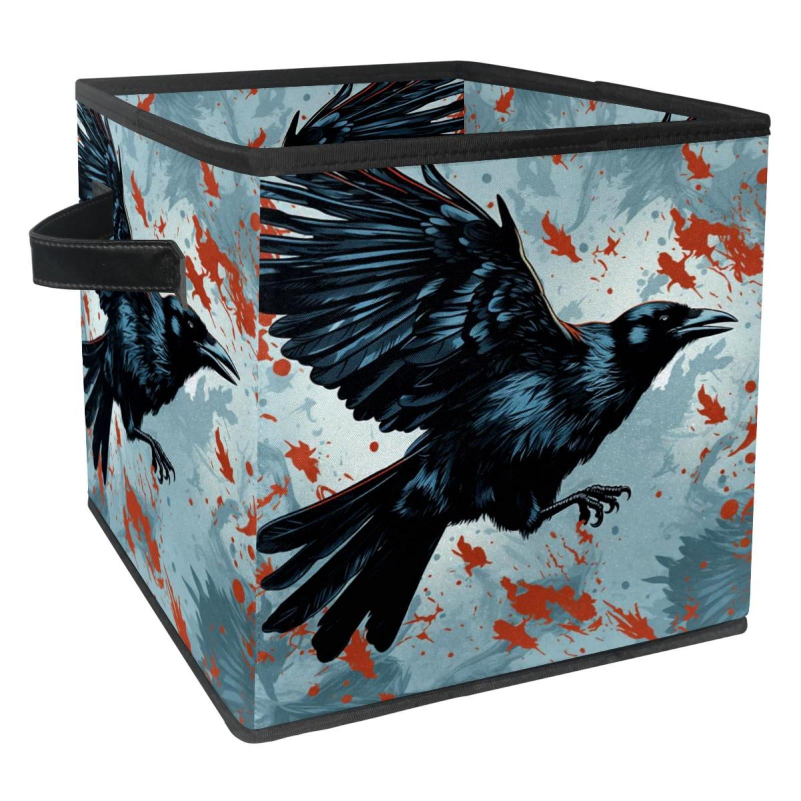Crow Foldable Clothes Storage Baskets with Handle - 10.8"x10.5"x10.6 ...