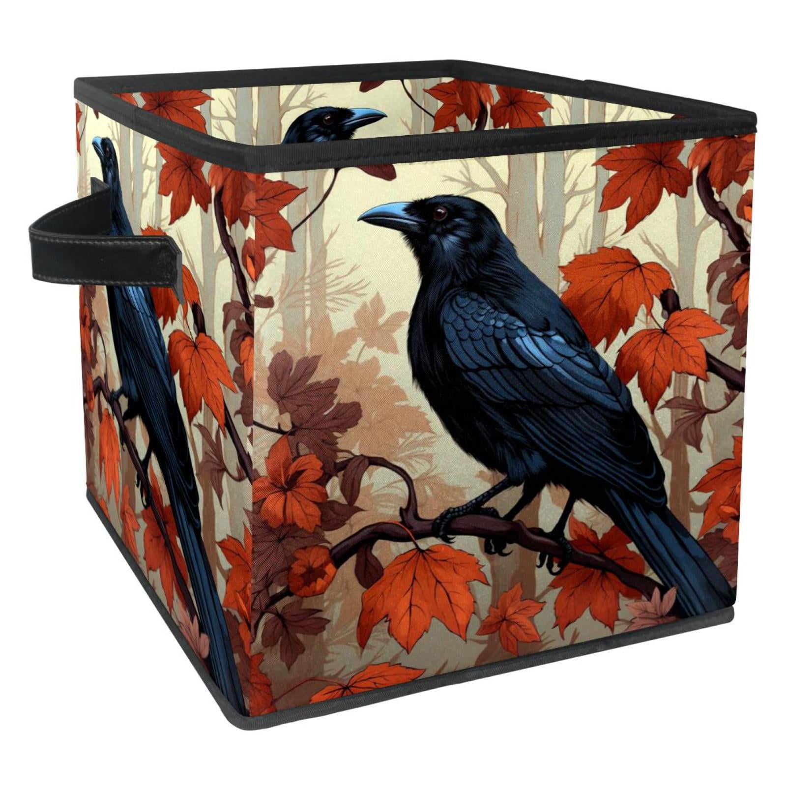 Crow Foldable Clothes Storage Bins with Handle 10.8"x10.5"x10.6" Large ...