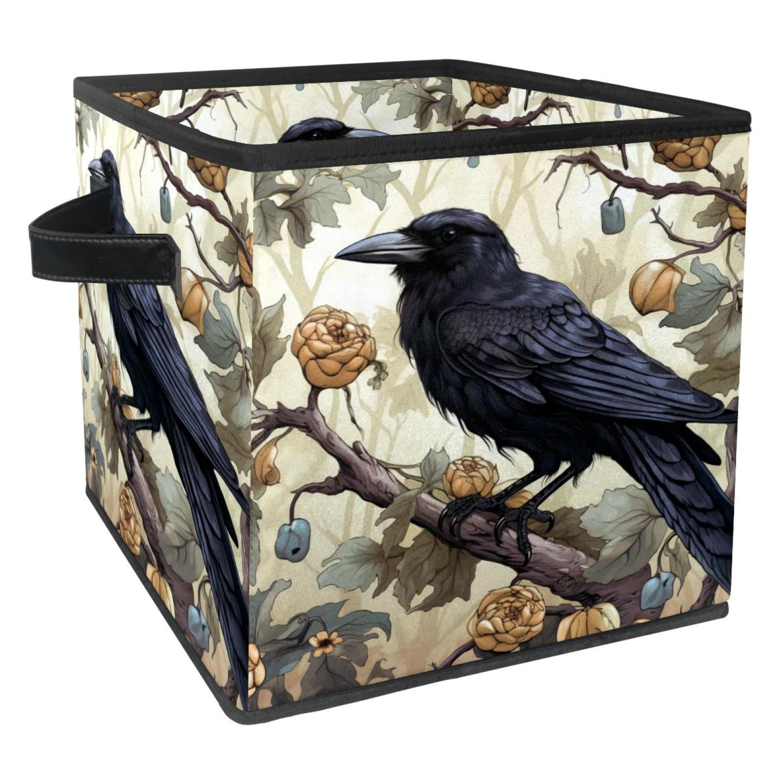 Crow Foldable Storage Basket with Handle, 10.8"X10.5"X10.6", Large ...