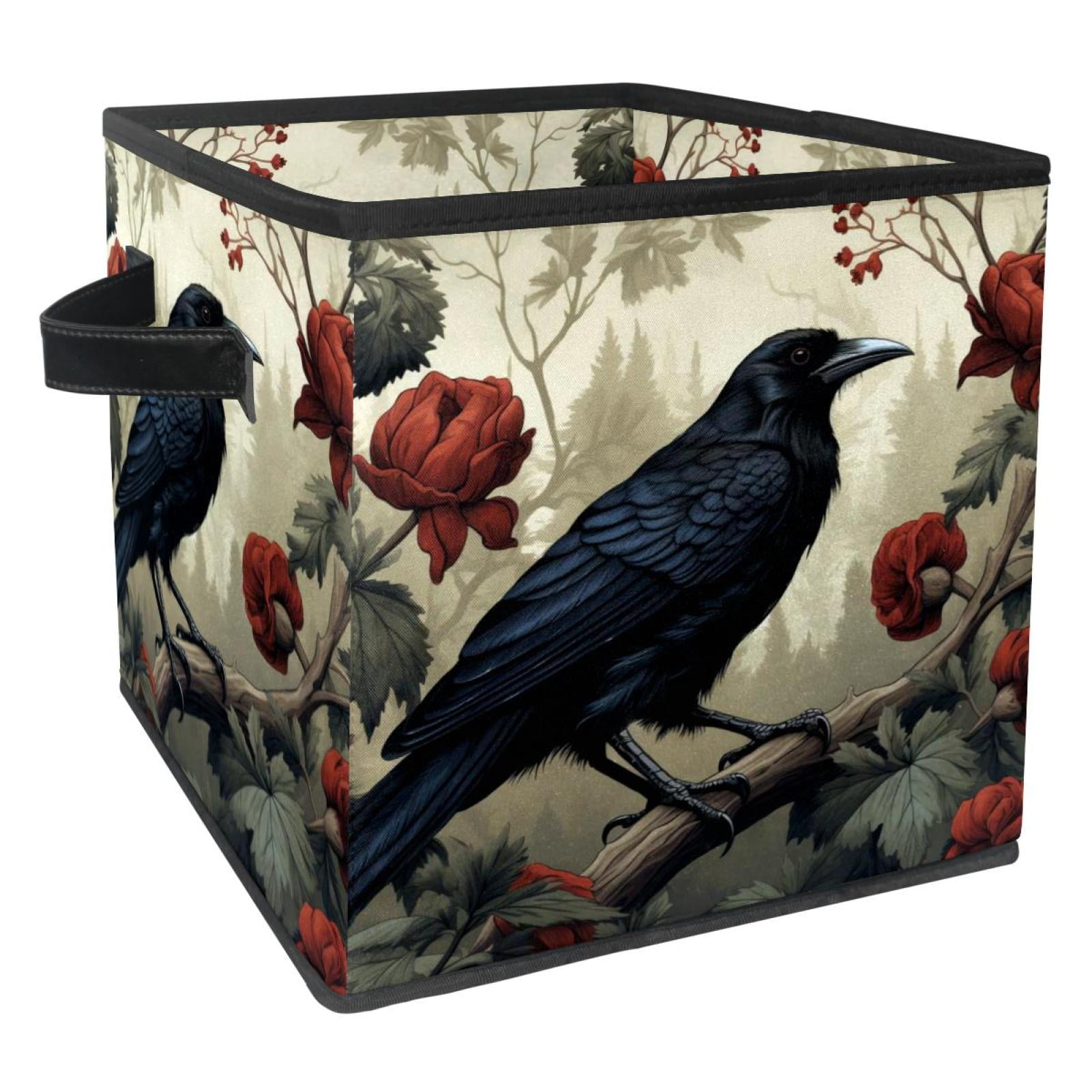Crow Foldable Storage Baskets with Handle, 10.8"x10.5"x10.6", Large ...