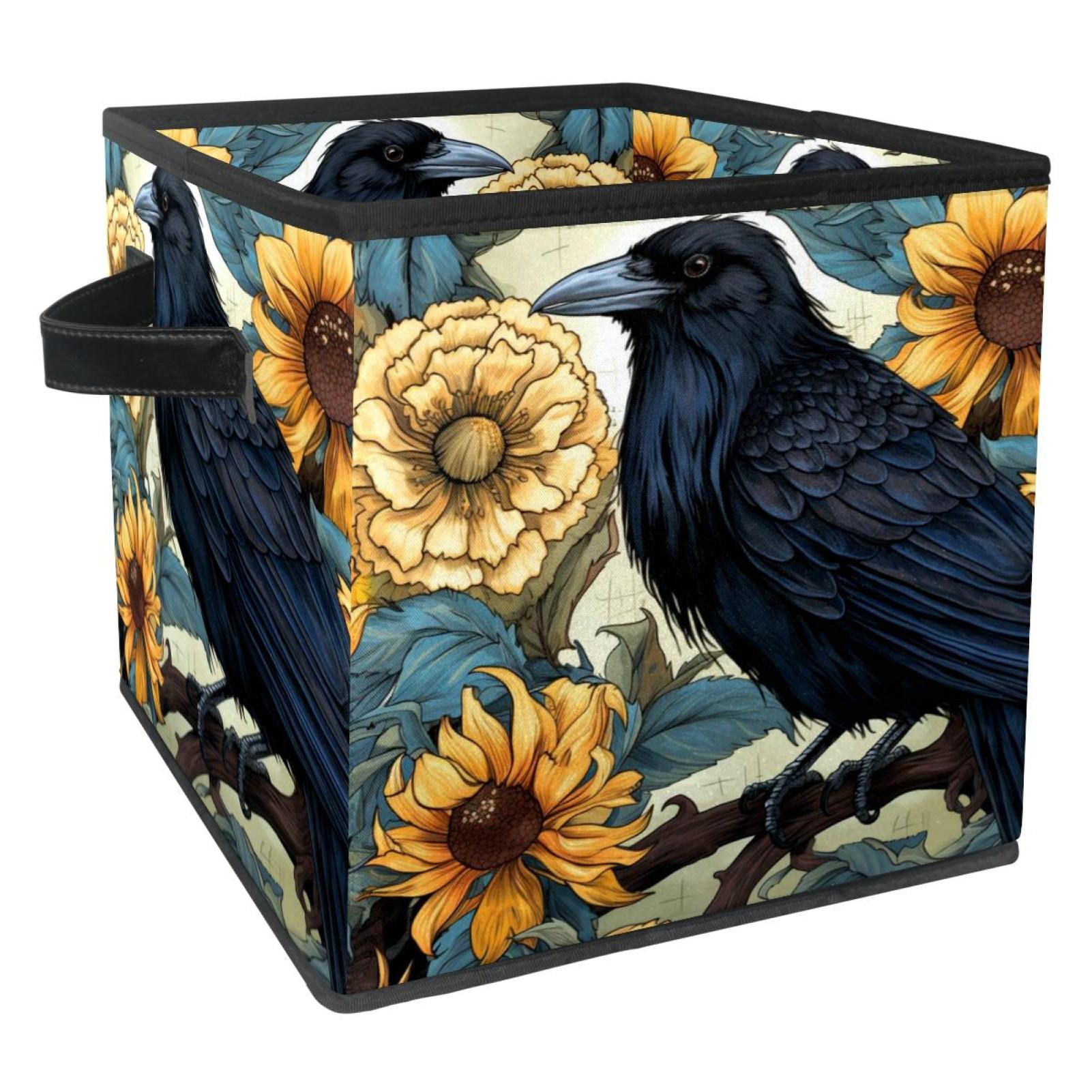 Crow Foldable Storage Bins with Handle, 10.8"x10.5"x10.6", Large ...