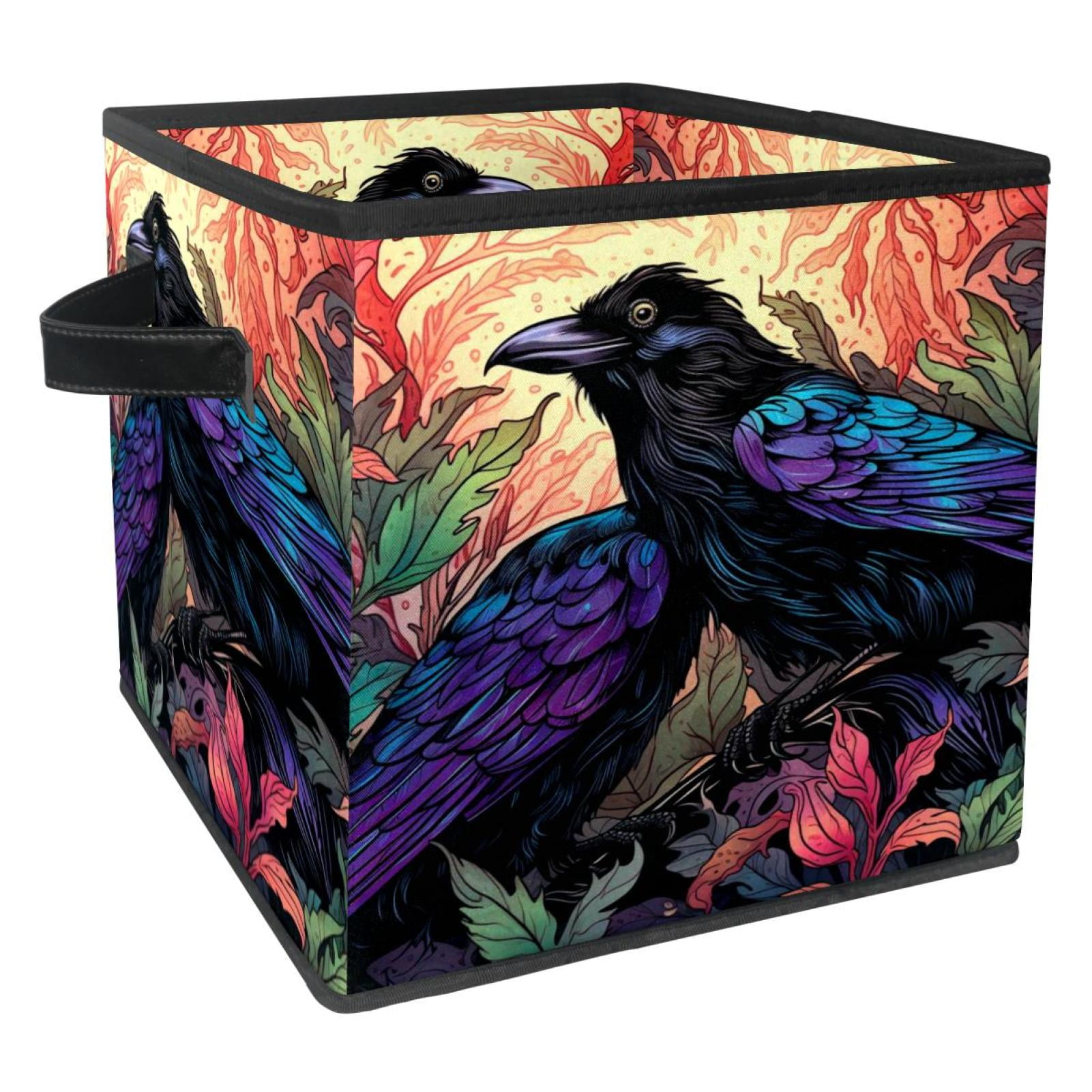 Crow Foldable Storage Box with Handle, 10.8"x10.5"x10.6", Large ...