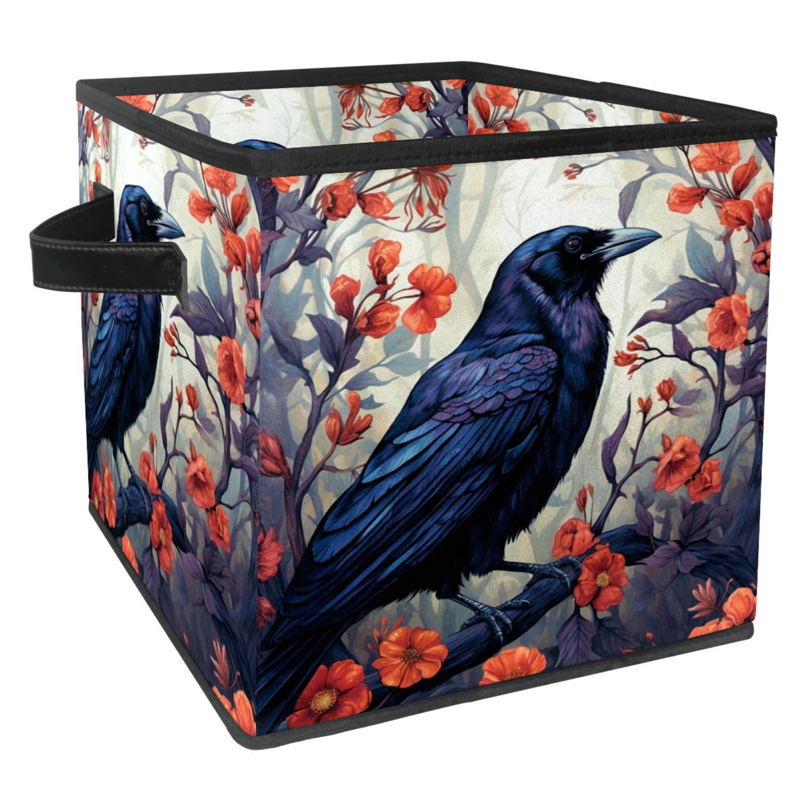 Crow Foldable Storage Cubes with Handle, 10.8"x10.5"x10.6", Large ...