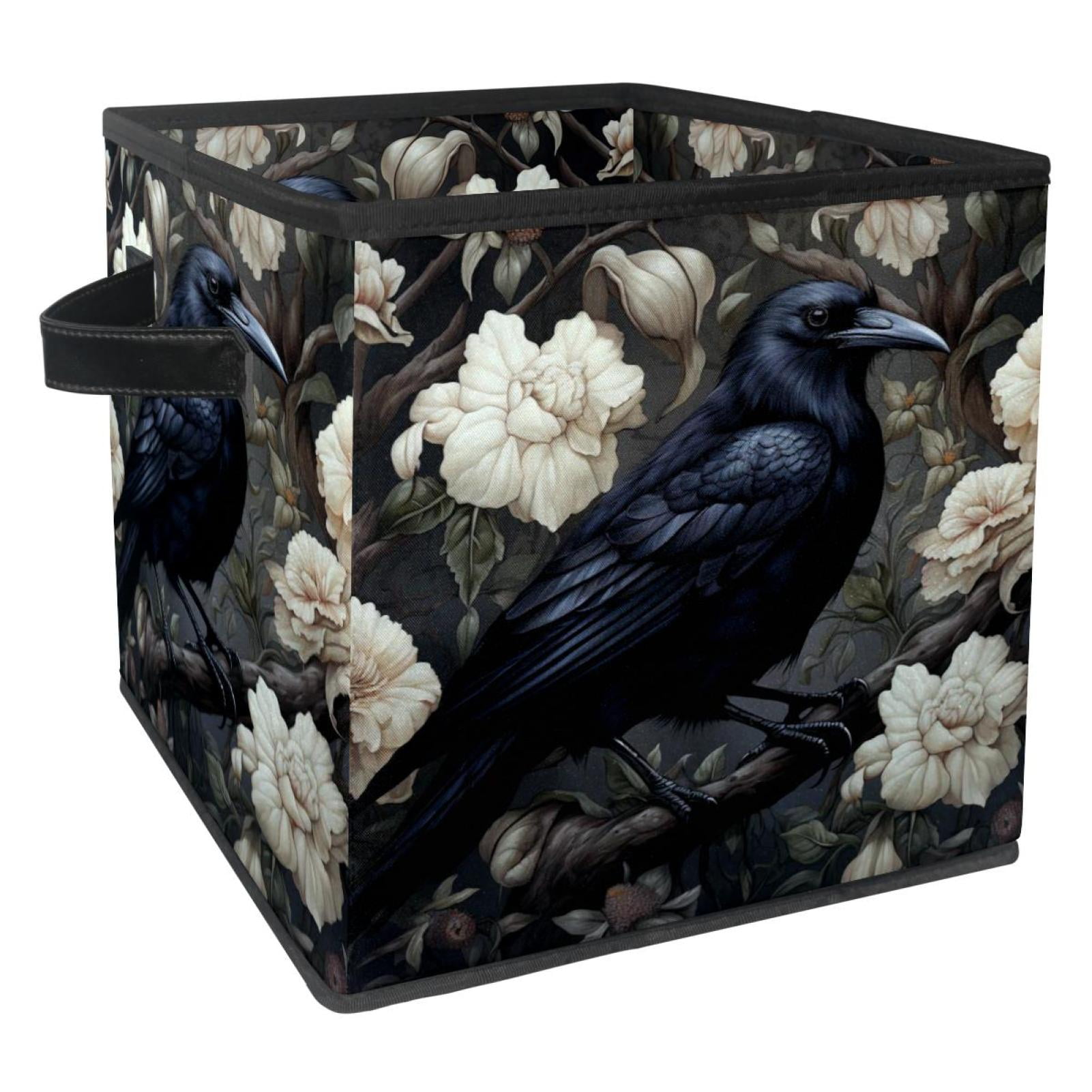Crow Foldable Toy Box Cube Organizer with Handle, 10.8"x10.5"x10.6 ...