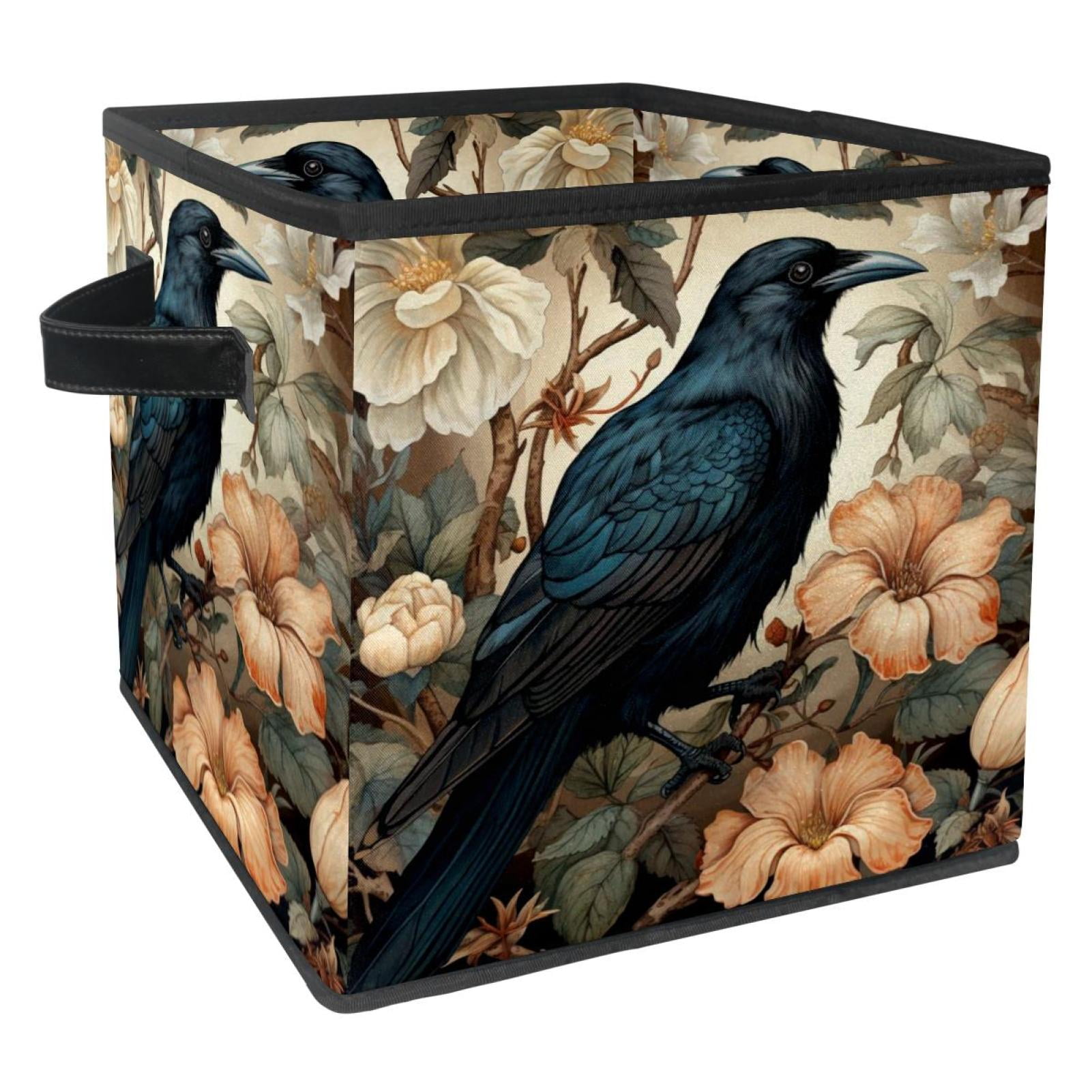 Crow Foldable Toy Box with Handle, 10.8"x10.5"x10.6", Large Capacity ...