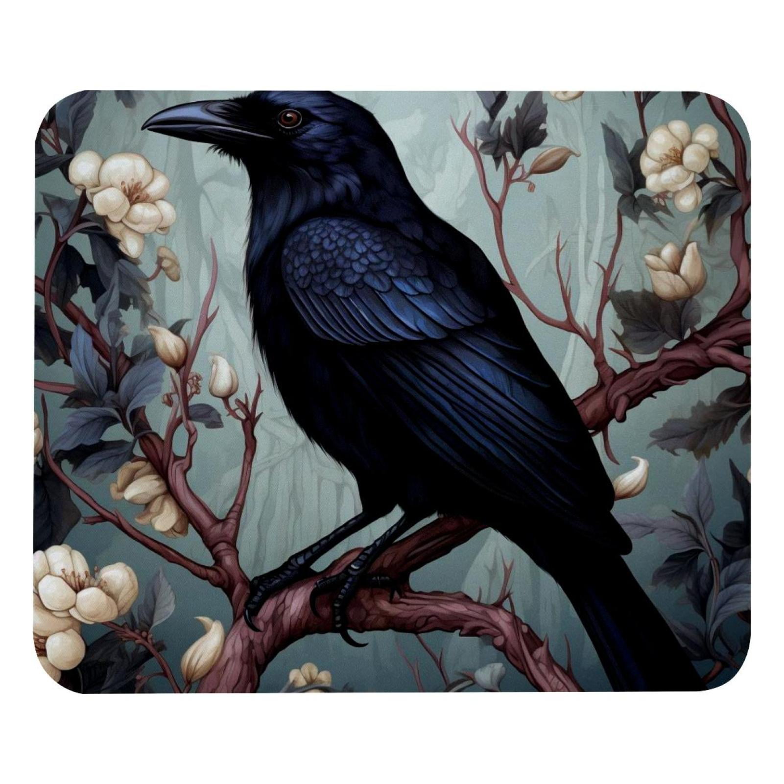 Crow Gaming Mouse Pad Desk Mat, Square 8.3x9.8 Inch Non-Slip Rubber ...