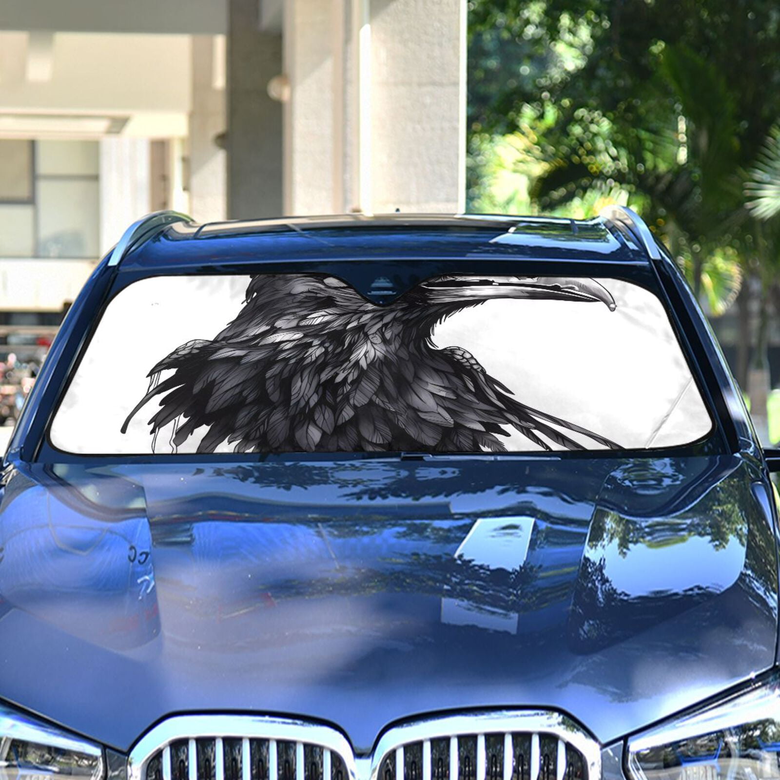 Crow Head Bird Automotive Front Car Windshield Sun Shade Reflector ...