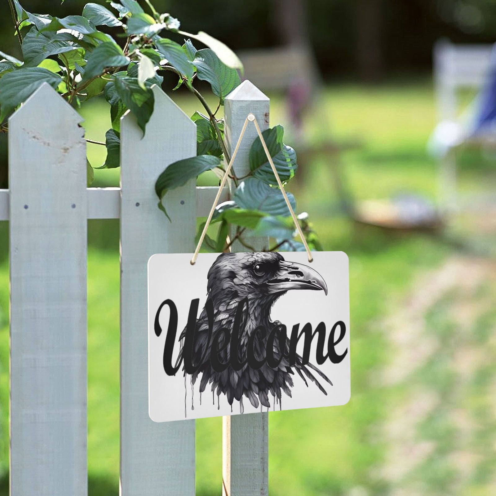 Crow Head Bird Welcome Sign for Front Door Porch Wreath Door Sign Home ...