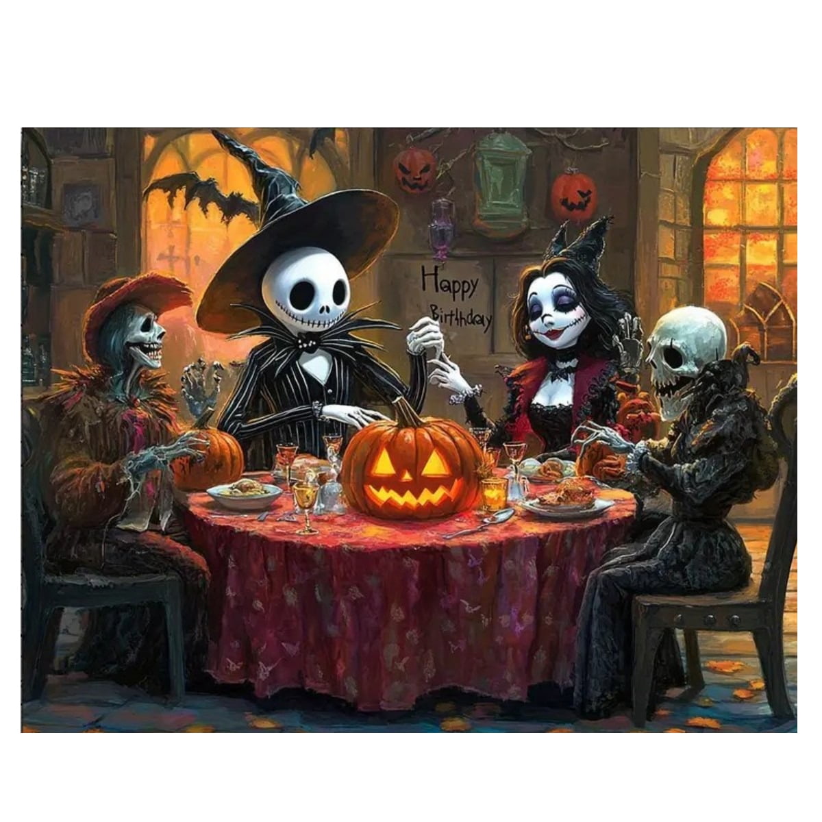 Crow Jack Family Halloween Decoration Backdrop Banner 5.9x3.6ft Pumpkin ...