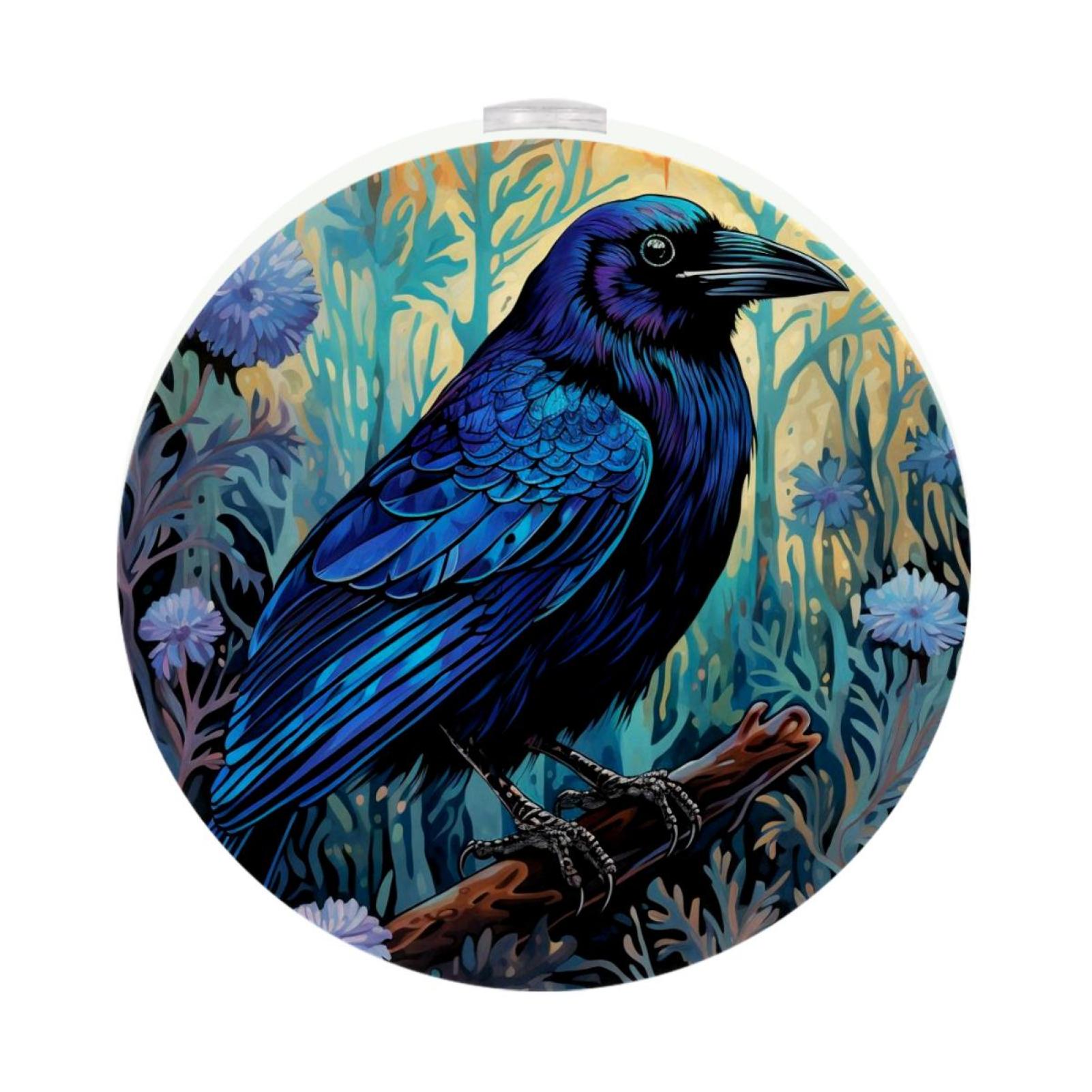 Crow LED Round Night Light-2PCS, Energy Efficient Plug-in Bedroom ...