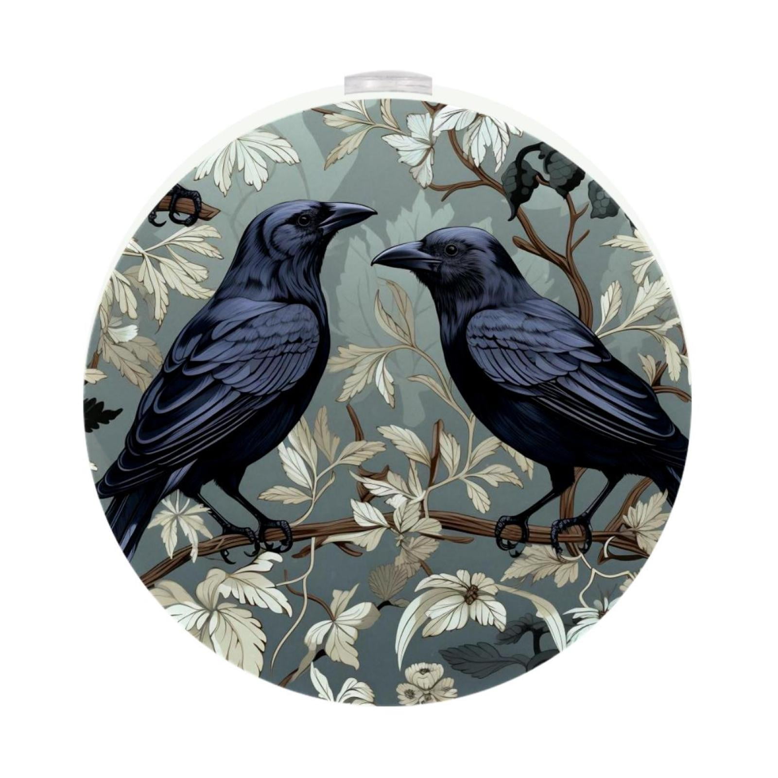 Crow LED Round Night Light-2PCS, Energy Efficient Plug-in Bedroom ...