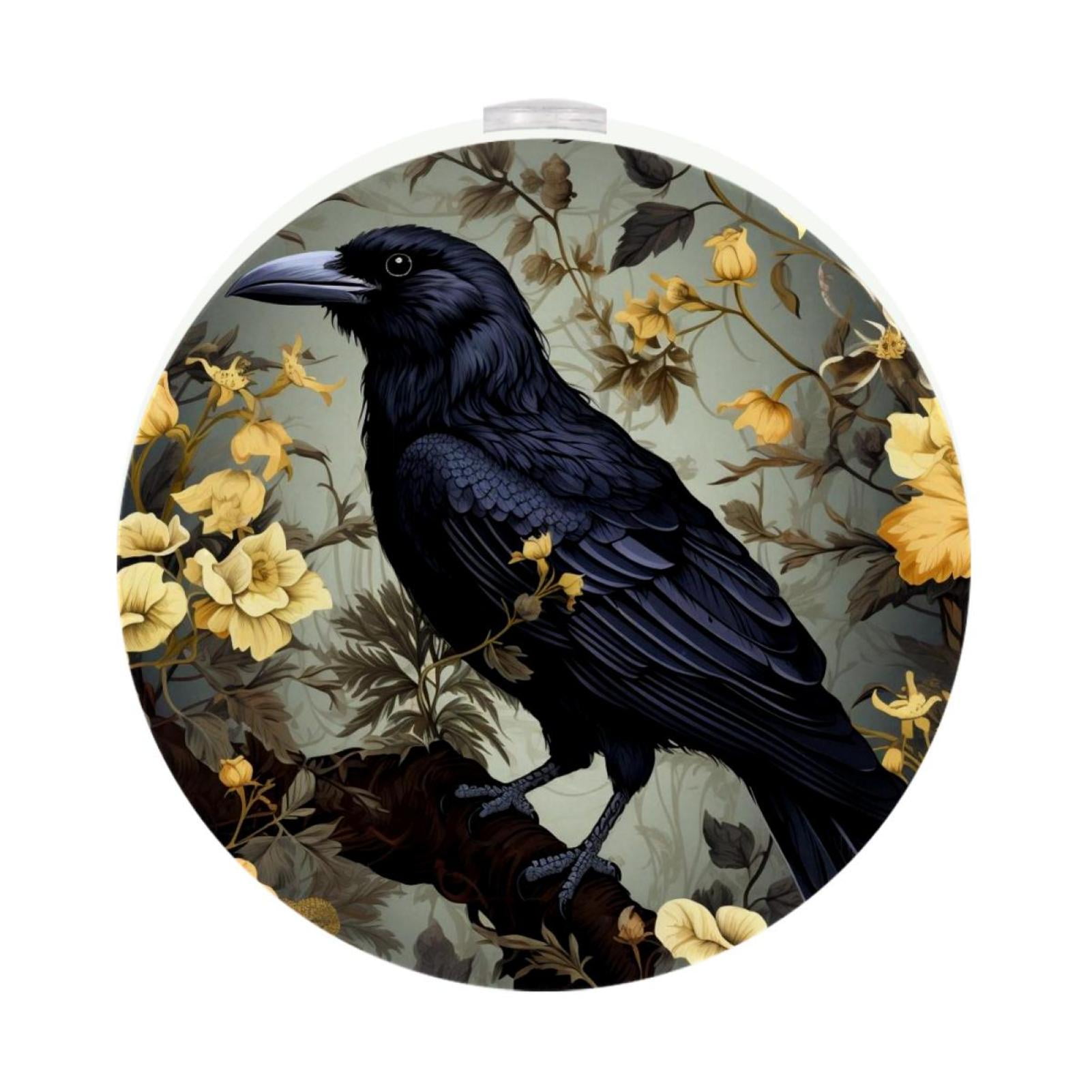 Crow LED Round Night Light-2PCS, Plug-in Dusk-to-Dawn Auto Sensor Wall ...