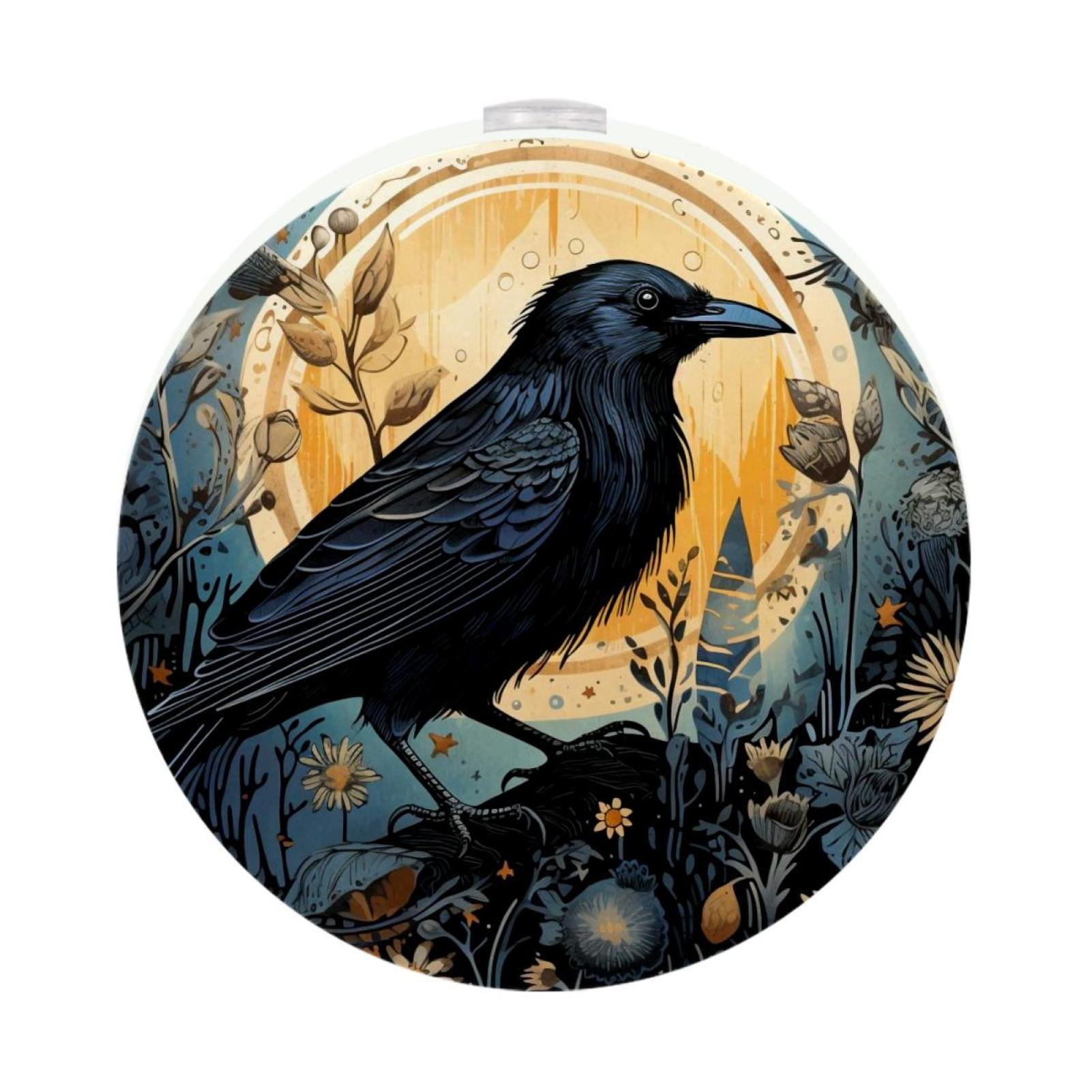 Crow LED Round Night Light-2PCS, Plug-in Dusk to Dawn Sensor Wall Light ...