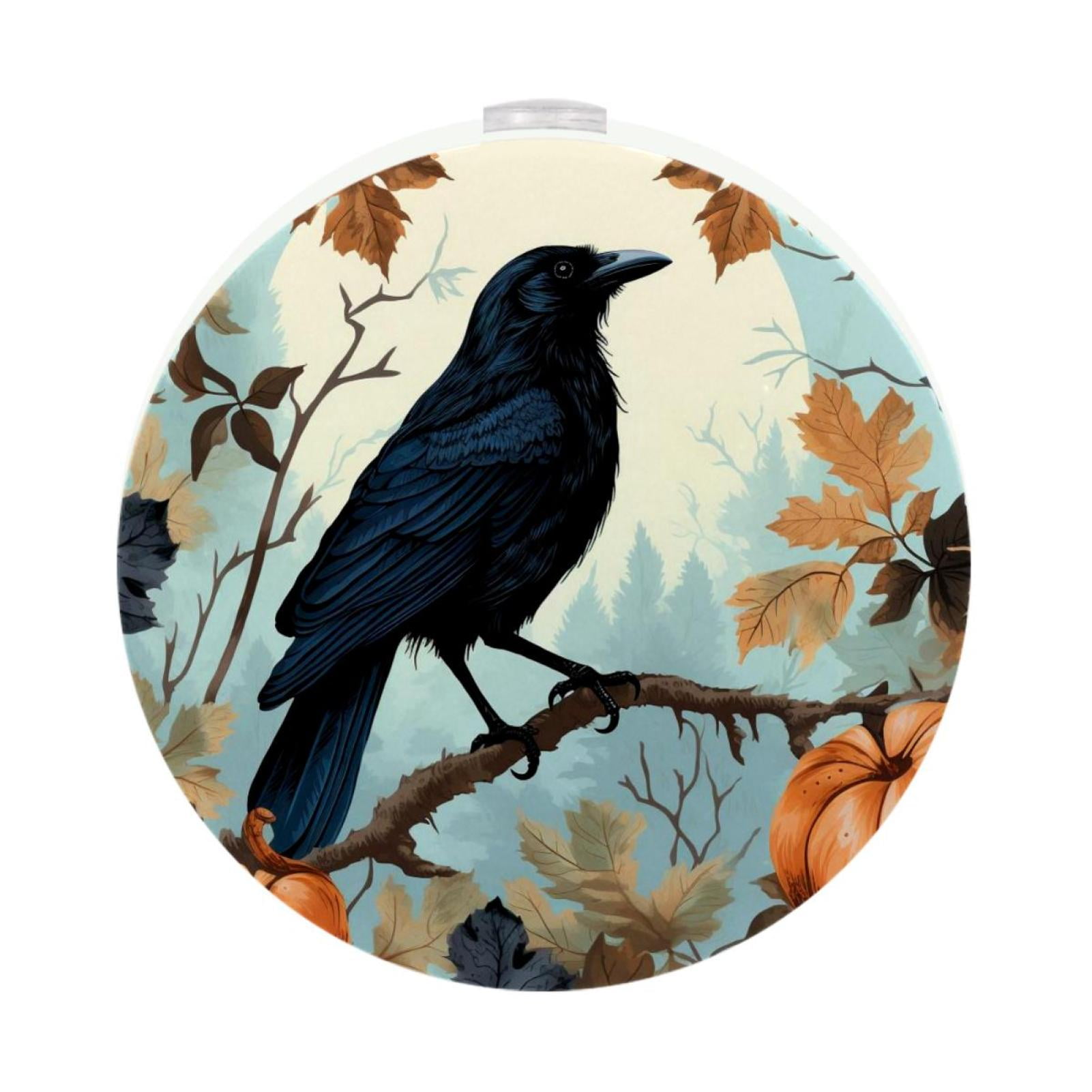 Crow LED Round Night Light-2PCS, Plug-in Dusk to Dawn Sensor Wall Light ...