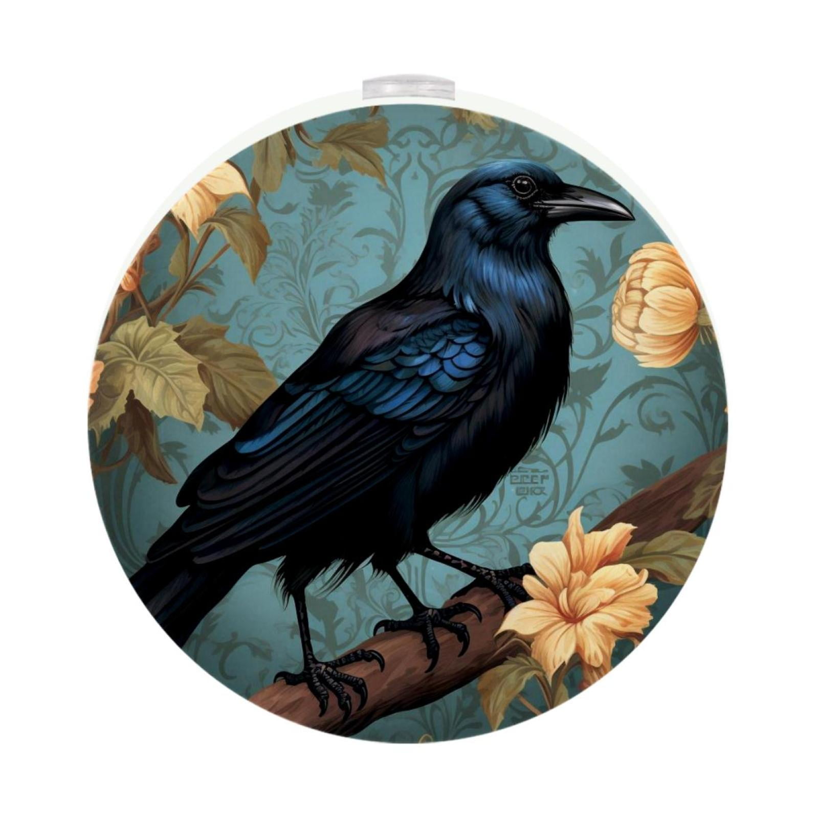 Crow LED Round Night Light-2PCS, Plug-in Wall Lamp with Dusk to Dawn ...