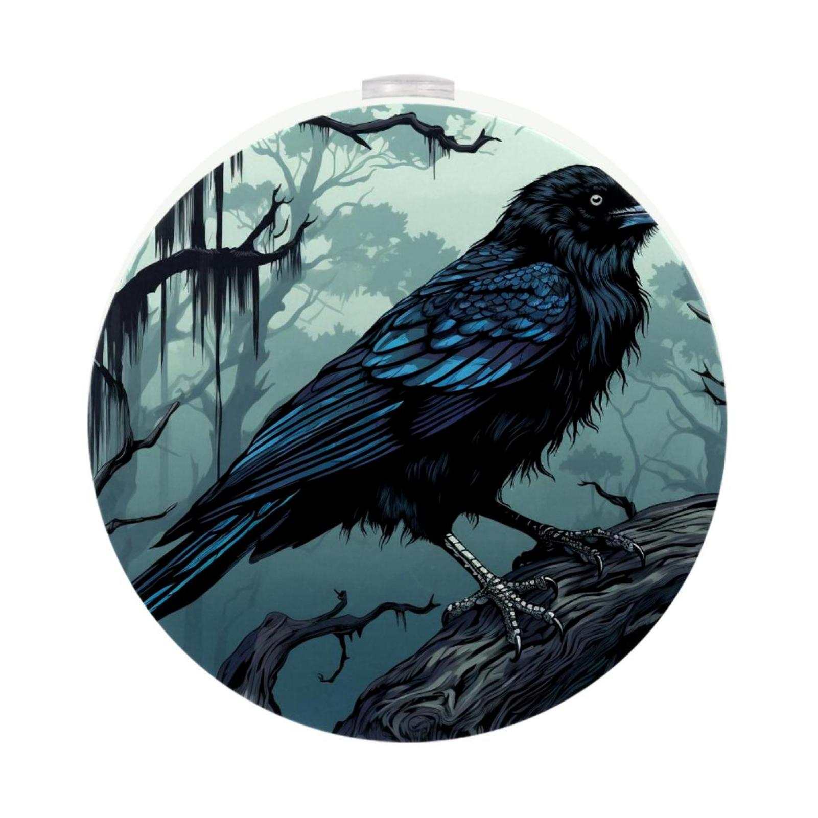 Crow LED Round Night Light-2pcs, Dimmable Plug-in Nightlight with Dusk ...