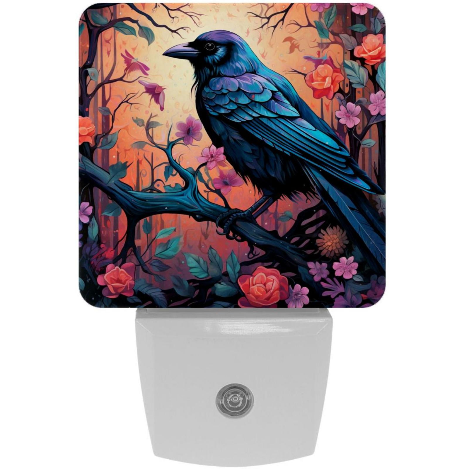 Crow LED Square Night Lights for Bedroom and Living Room, Decorative ...