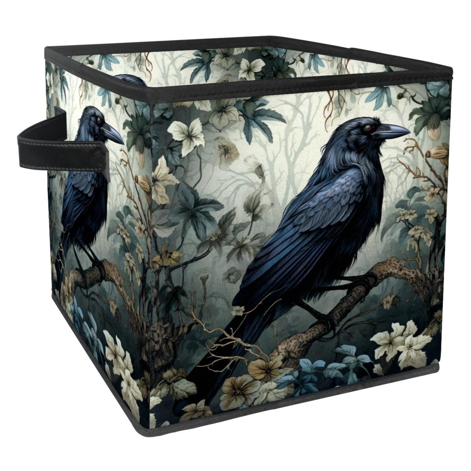 Crow Large Capacity Foldable Storage Basket Organizer Bins with Handle ...