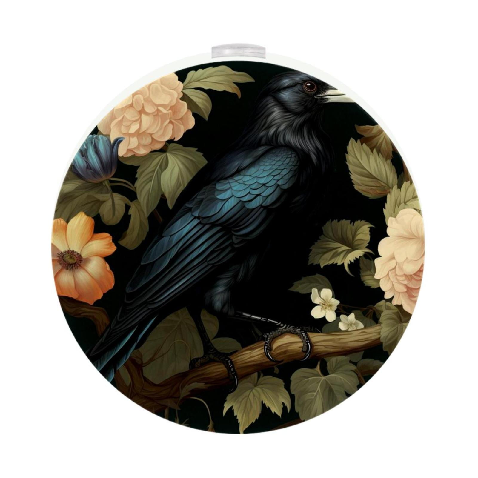 Crow Led Round Night Light-2pcs, Gentle Glow Plug in Wall Lamp for ...