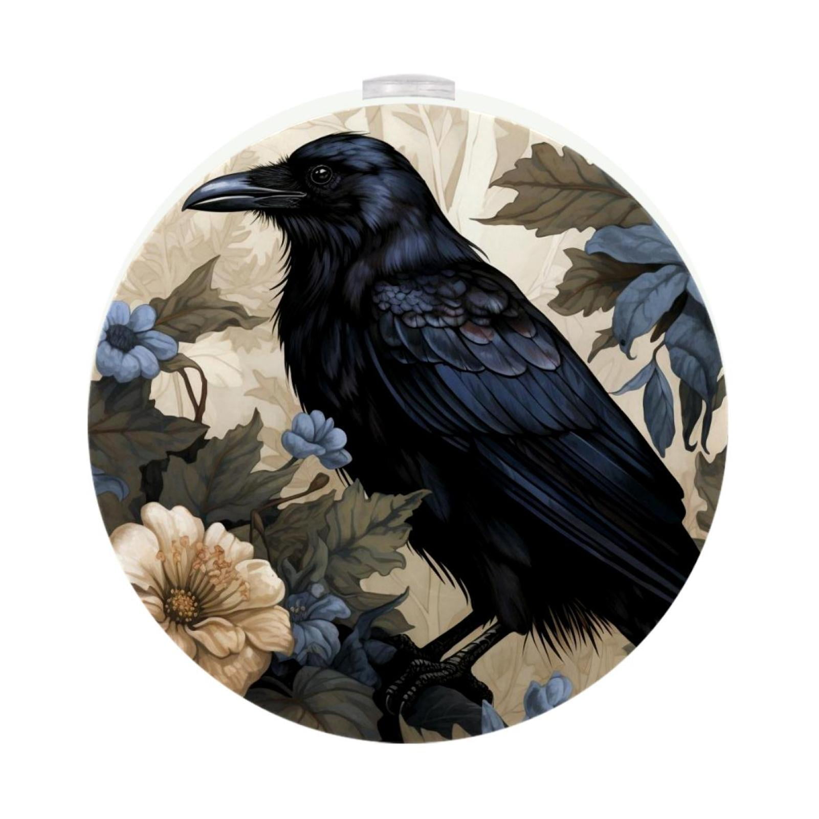 Crow Led Round Night Light-2pcs Set, Battery Powered Mini Portable Soft ...