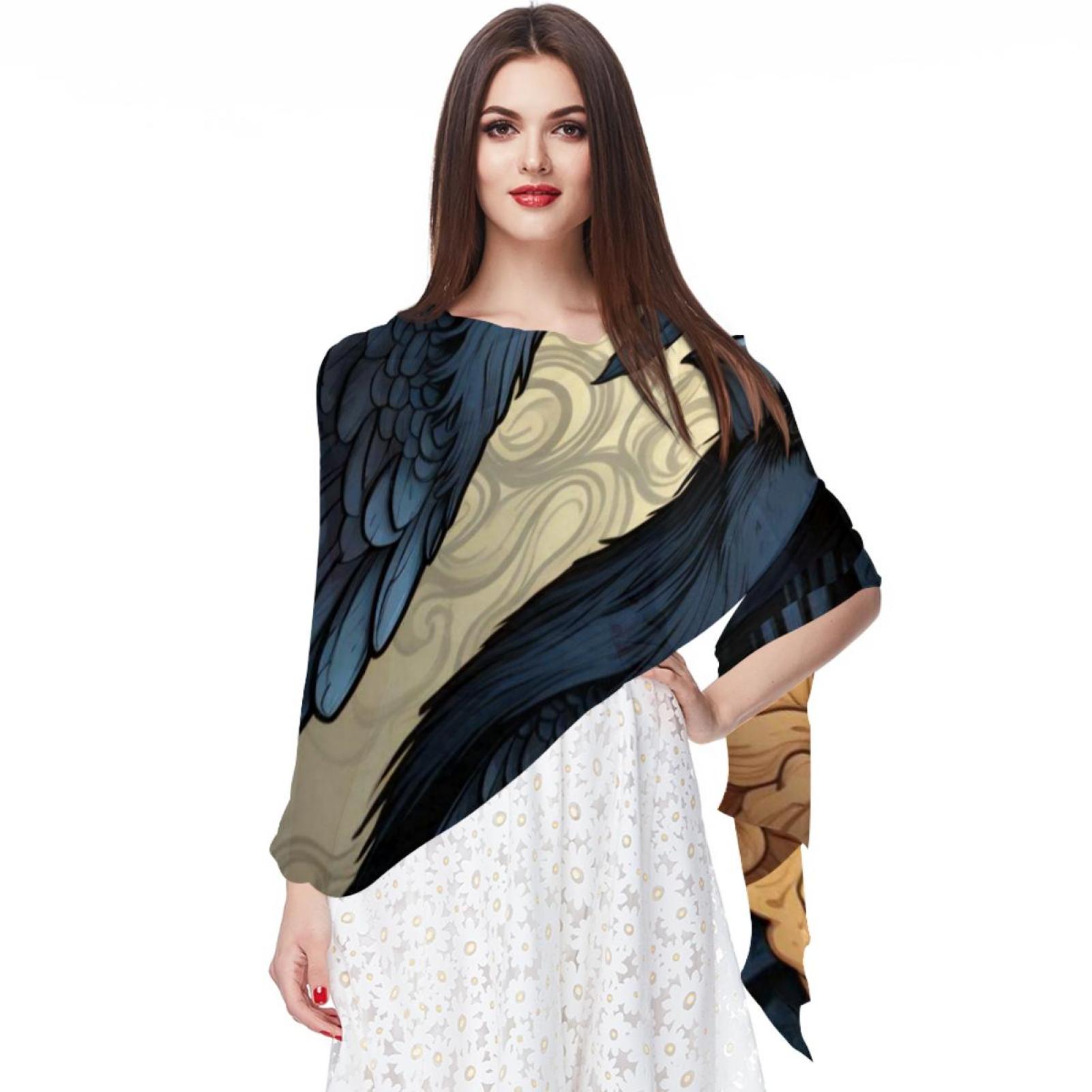 Crow Light and Breathable Chiffon Yarn Silk Scarf - Translucent 180*73 ...