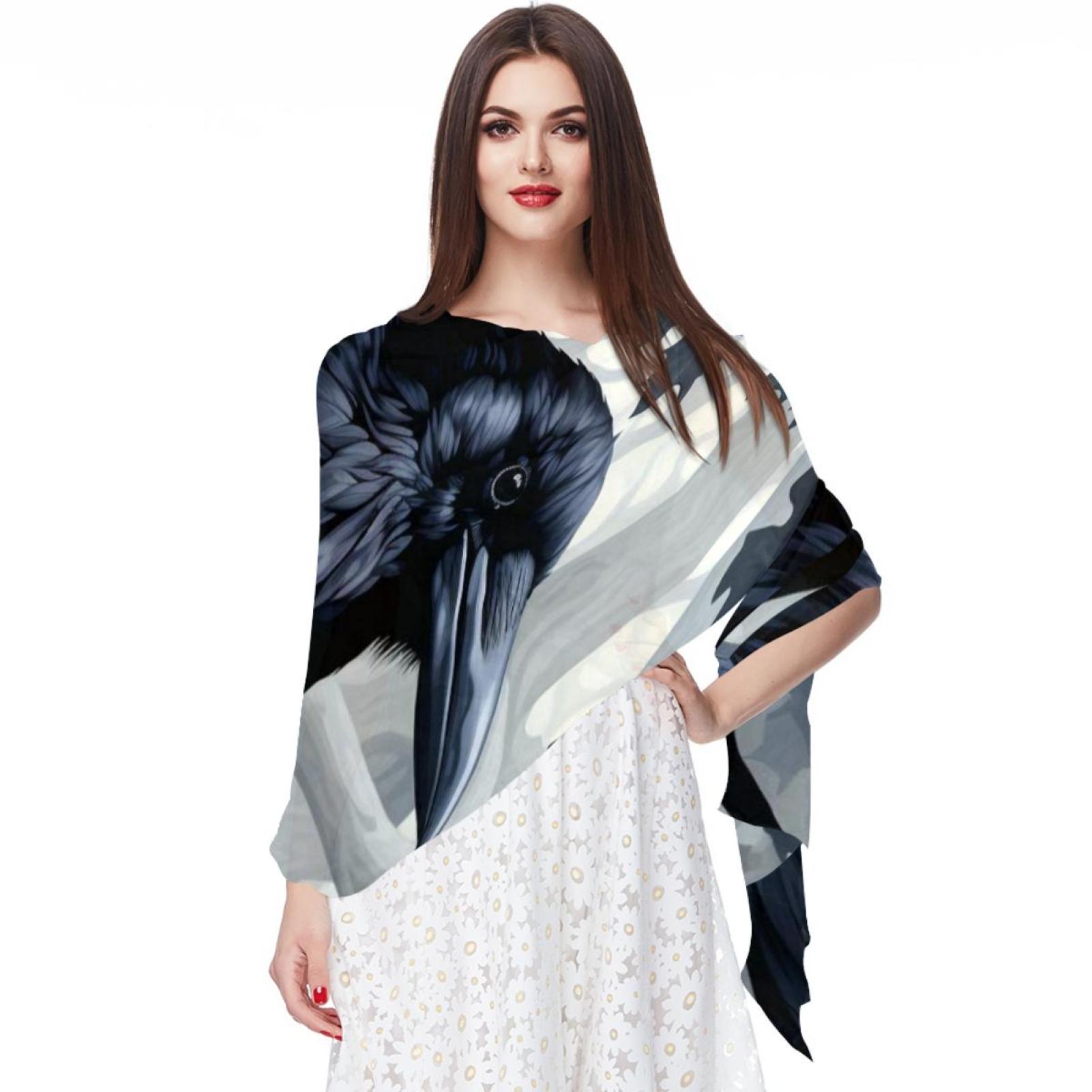 Crow Light and Breathable Chiffon Yarn Silk scarf for Women ...