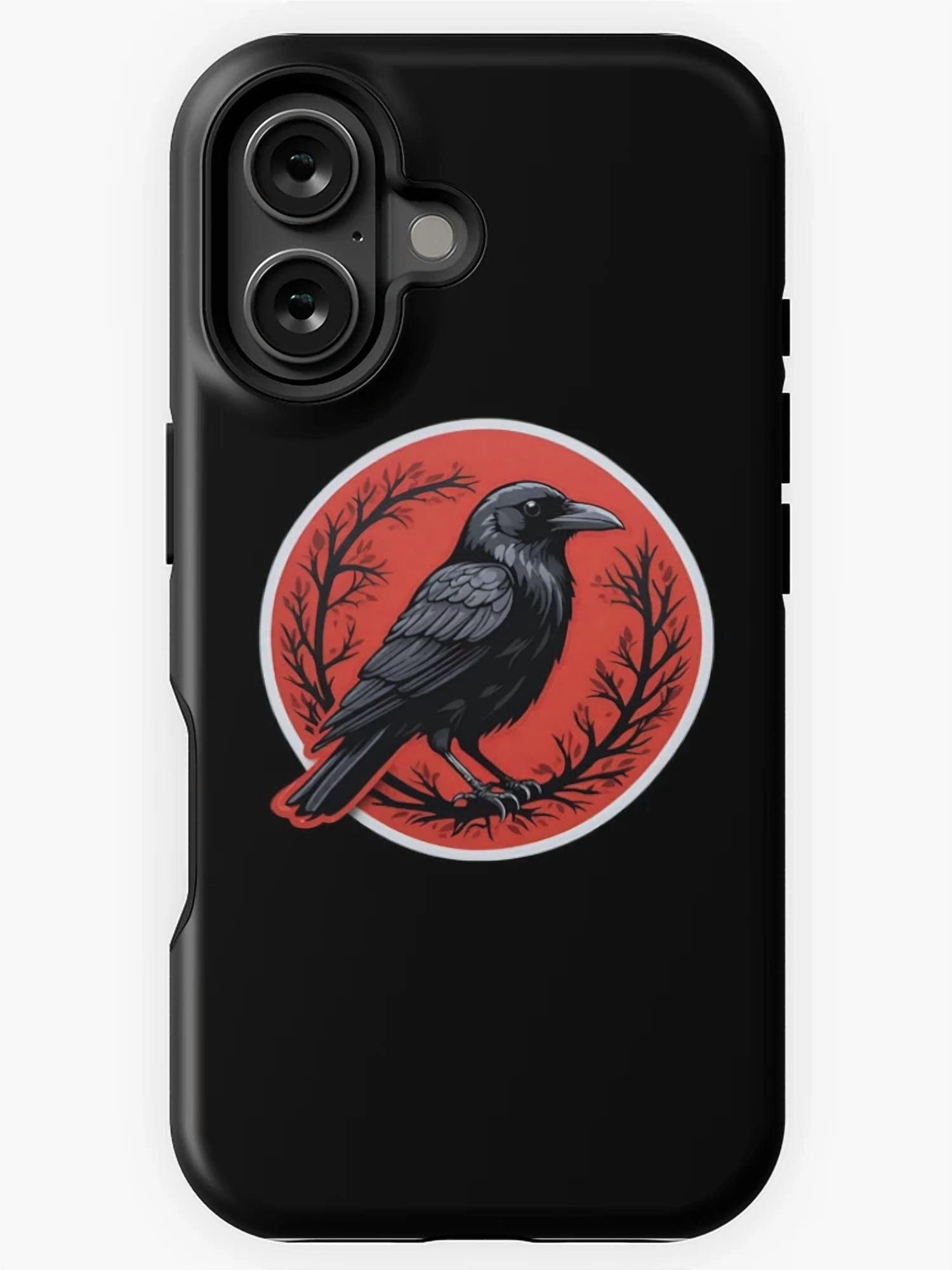Crow Logo Design Phone Case, Slim Protective Cover for iPhone 11 to 16 ...
