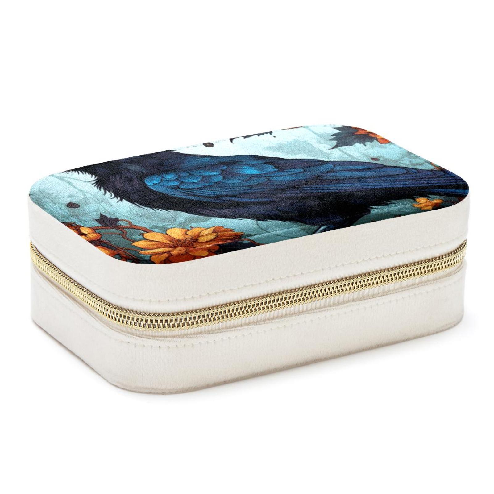 Crow Luxurious Velvet Travel Organizer Box with Removable Compartment ...