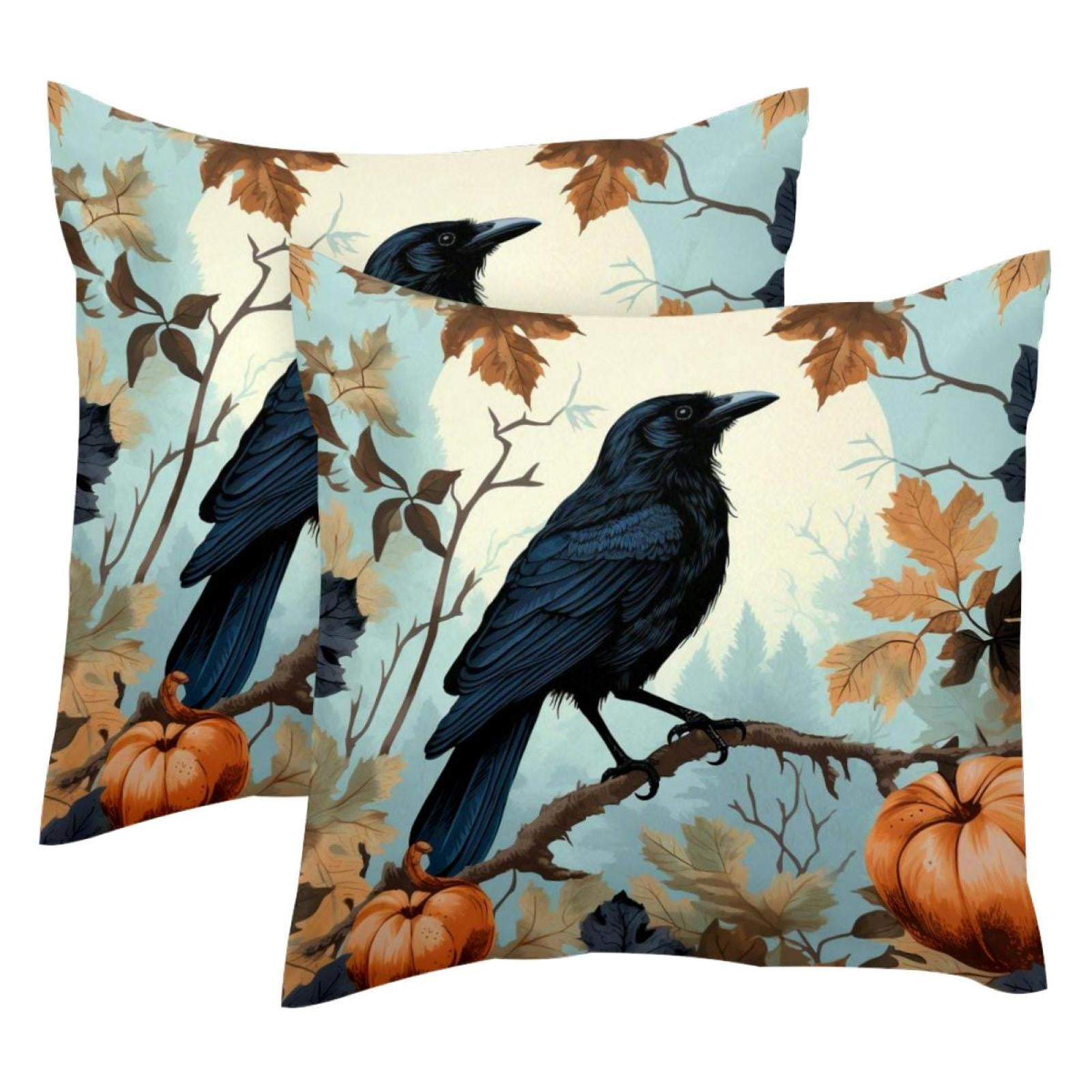 Crow Marple Leave Full Moon Pack of 2 Pillow Covers 18x18 Inch ...
