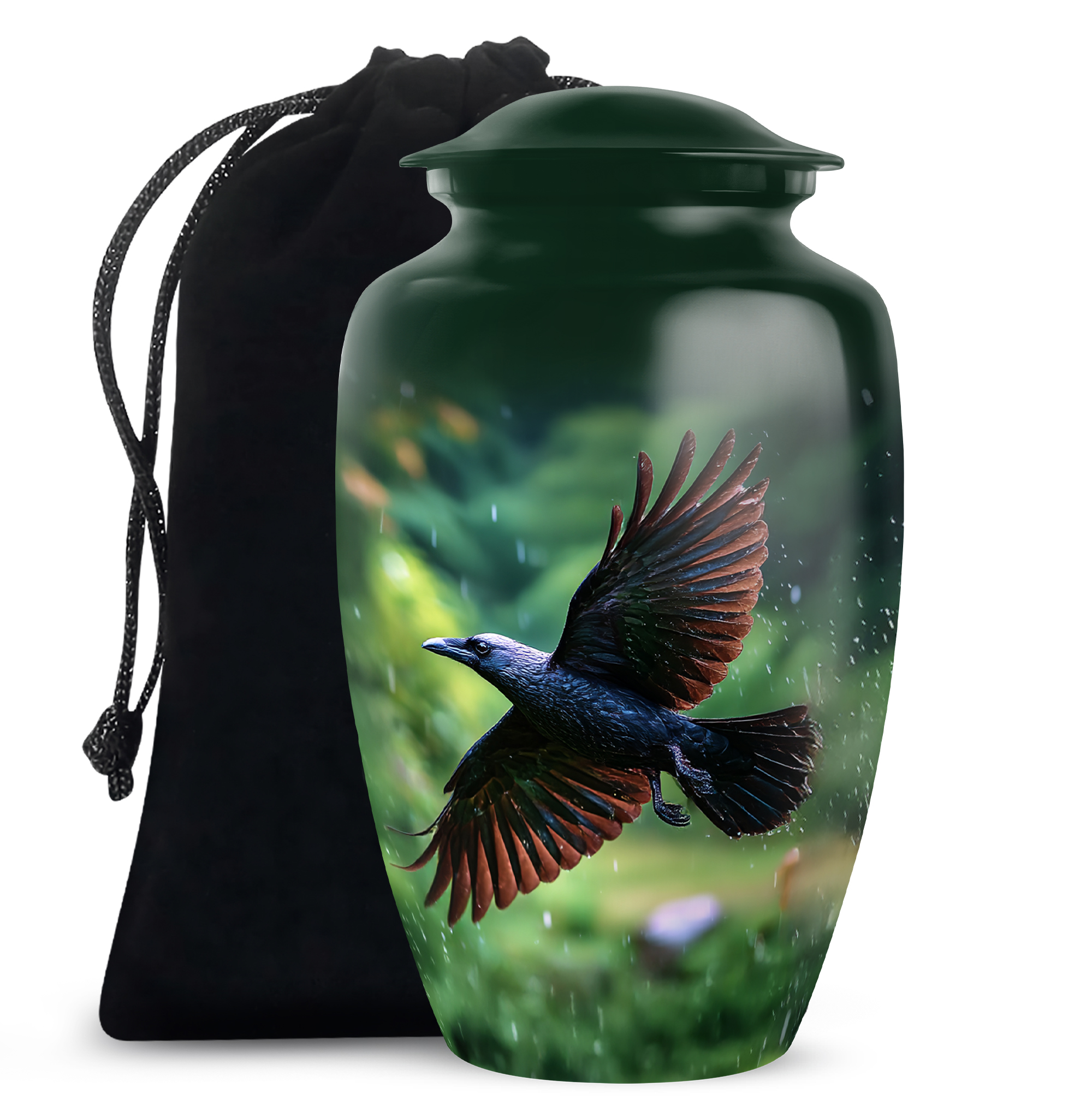 Crow Memorial Cremation Urns For Human Ashes Adult Female - Large Urns ...