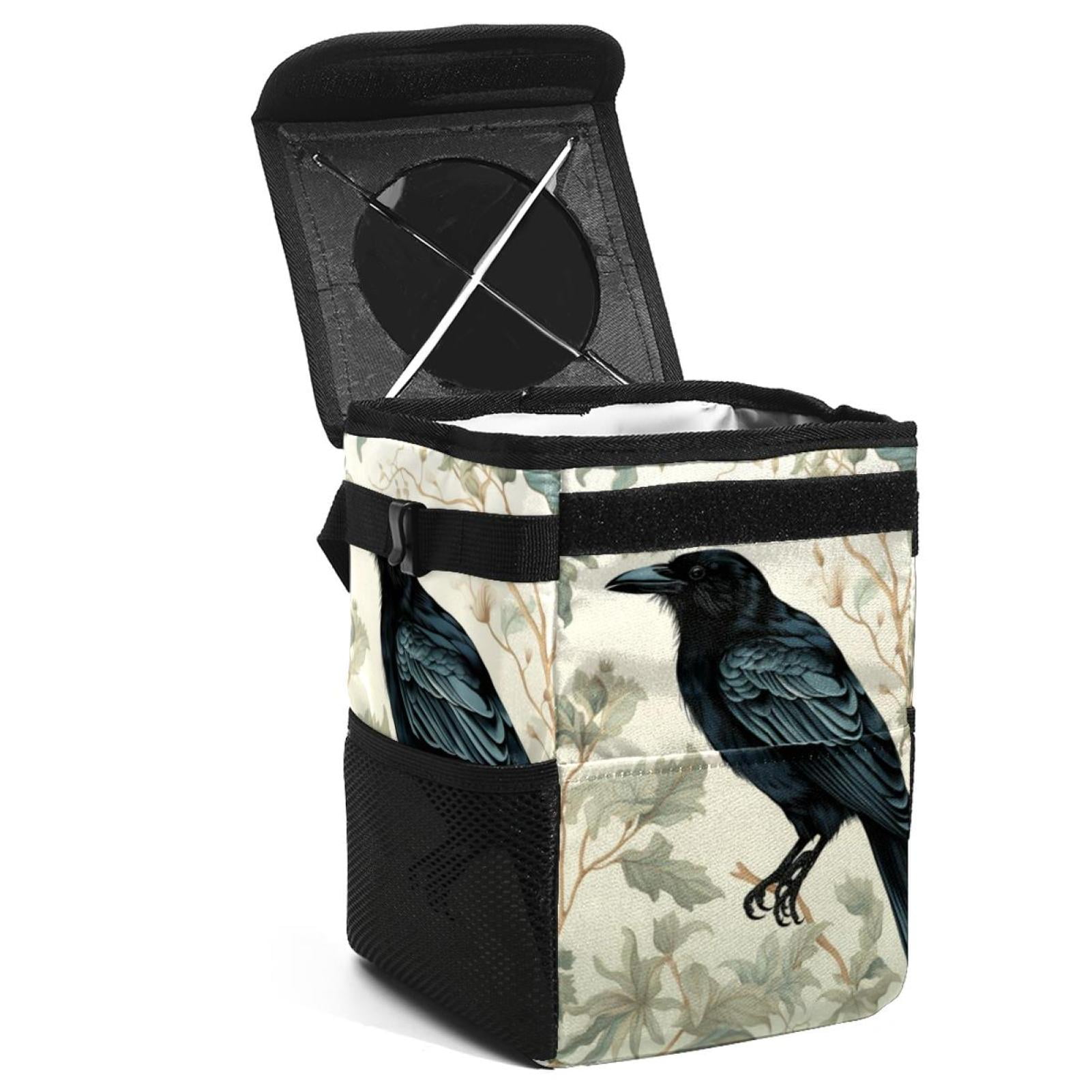 Crow Mini Trash Can for Car - Foldable, with Lid, Leak-Proof, Hanging ...