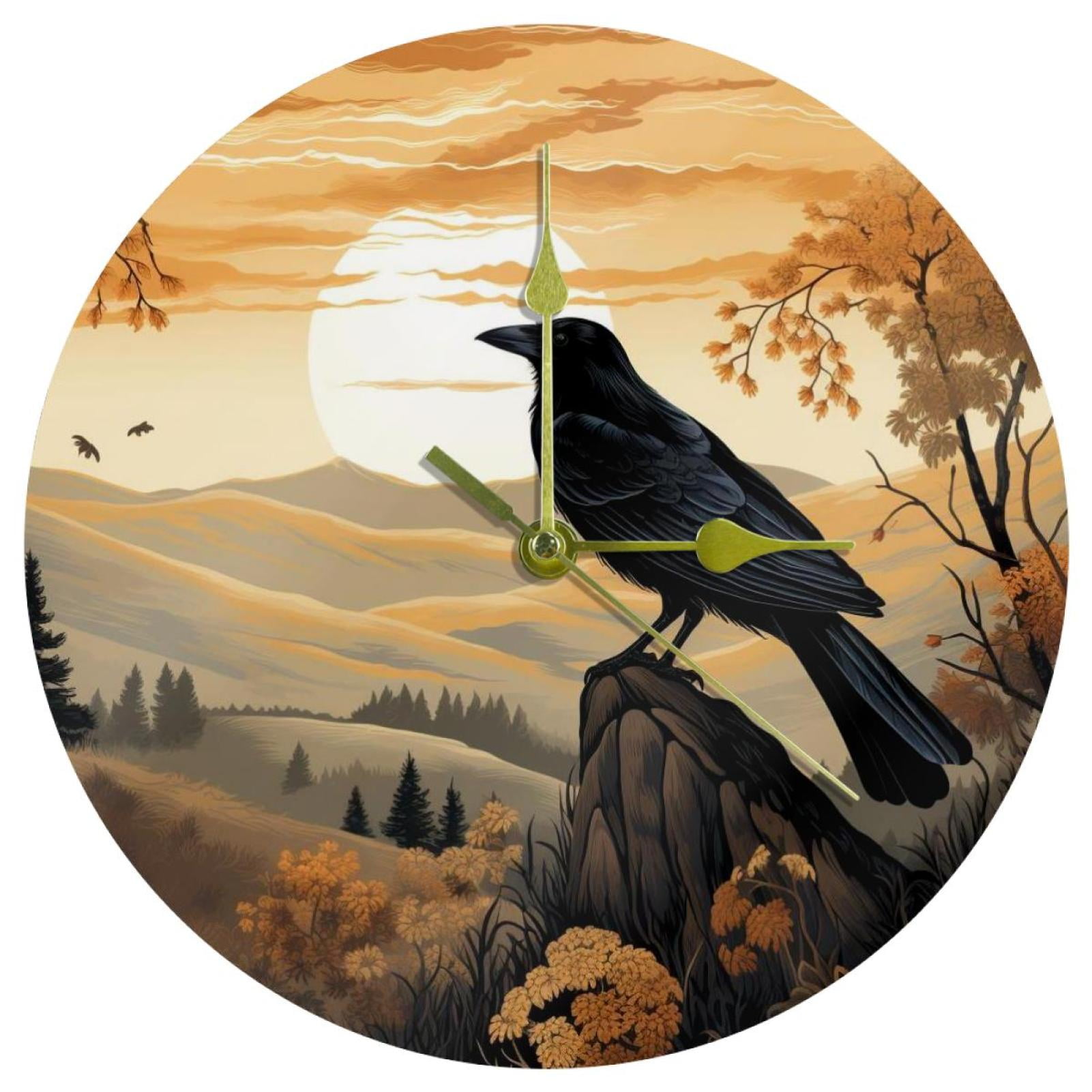 Crow Modern Acrylic Circular Wall Clock - Sleek Timepiece for ...