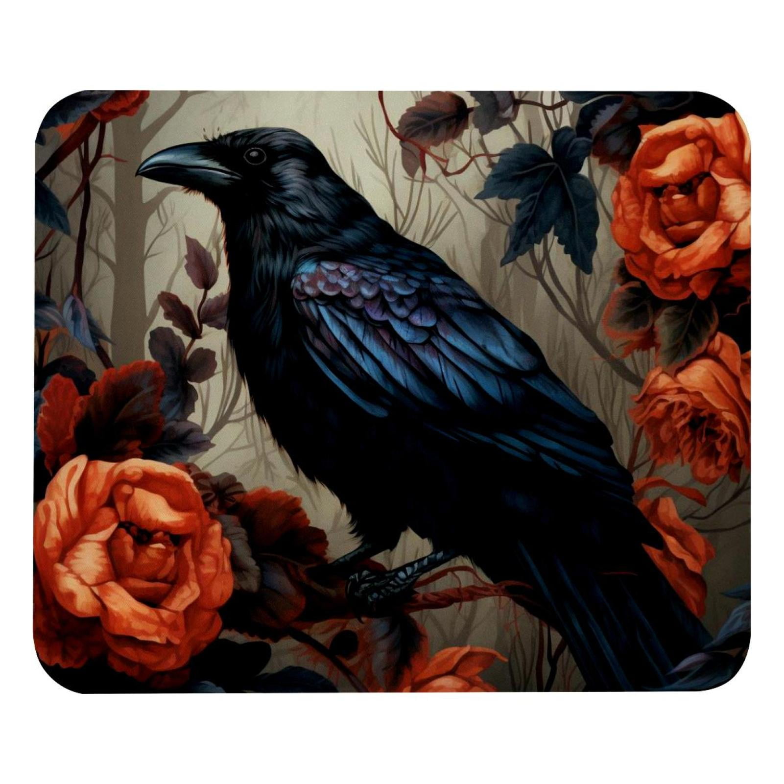Crow Mouse Pad, Personality Design Rubber Base for Office Decor for ...