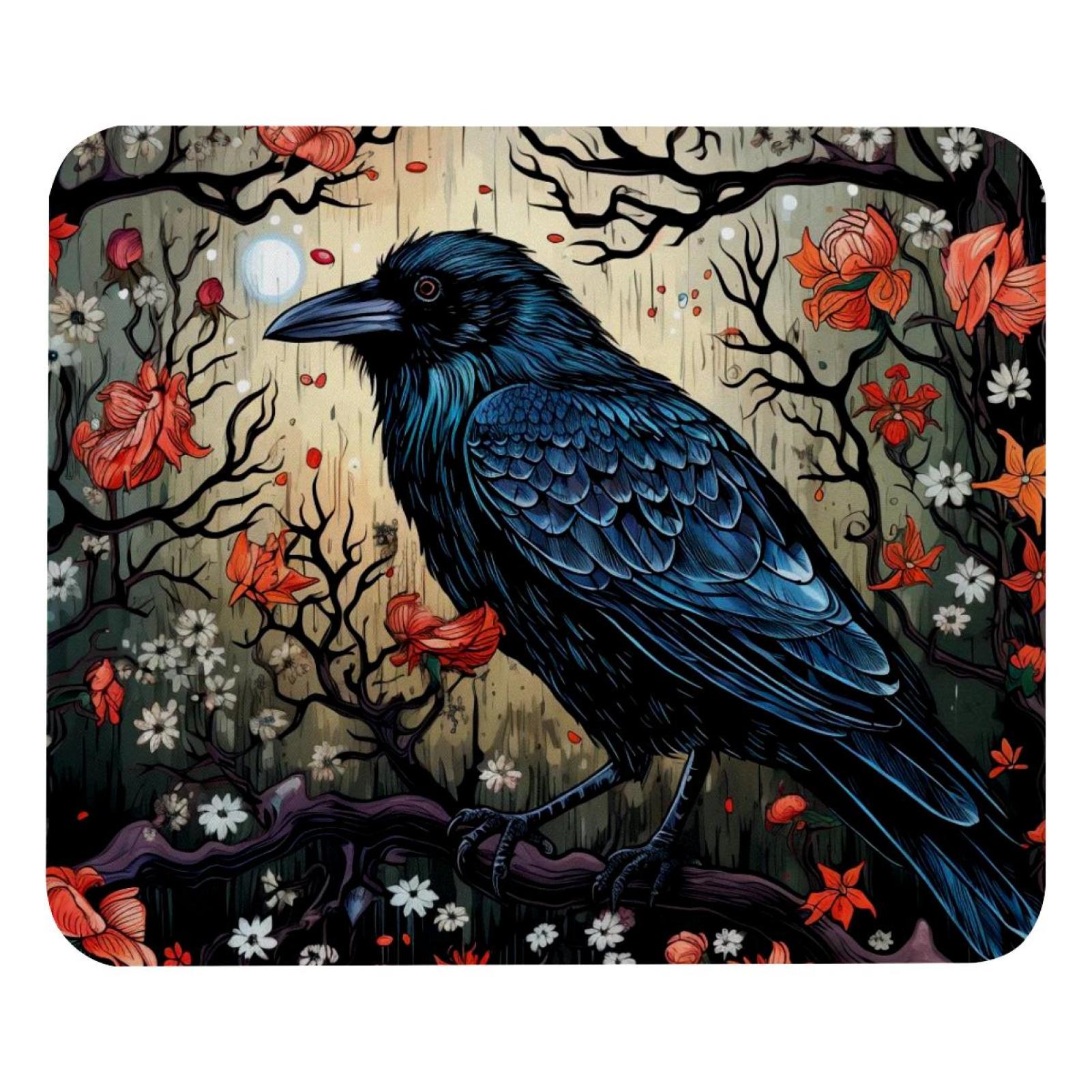 Crow Mouse Pad, Personality Design Rubber Base for Office Decor for ...