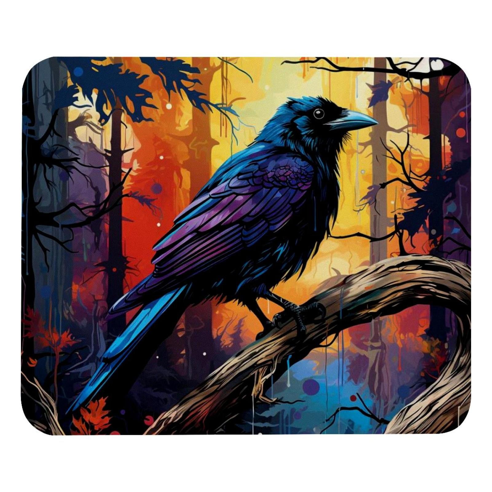 Crow Mouse Pad, Personality Design Rubber Base for Office Decor for ...