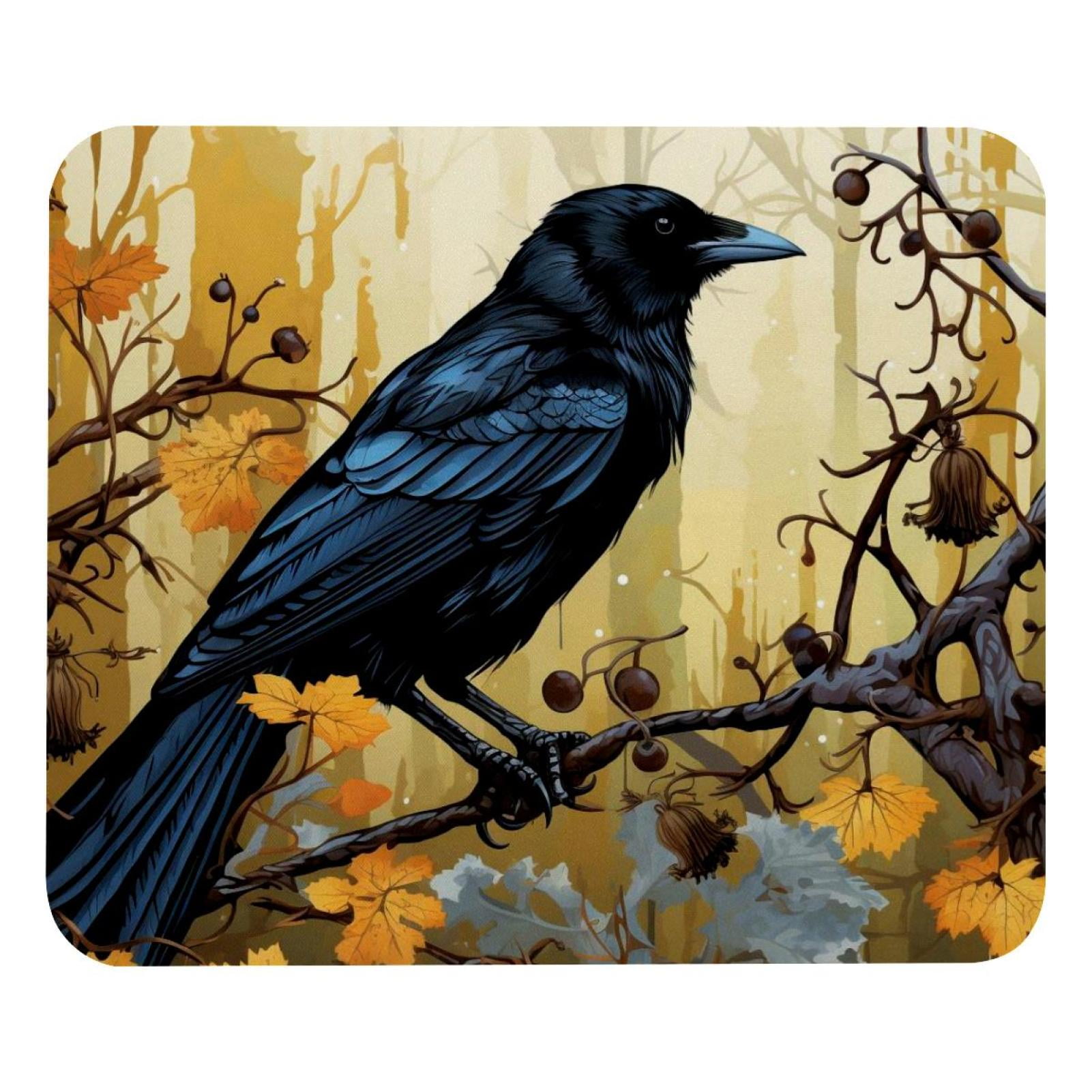 Crow Mouse Pad, Personality Design Rubber Base for Office Decor for ...
