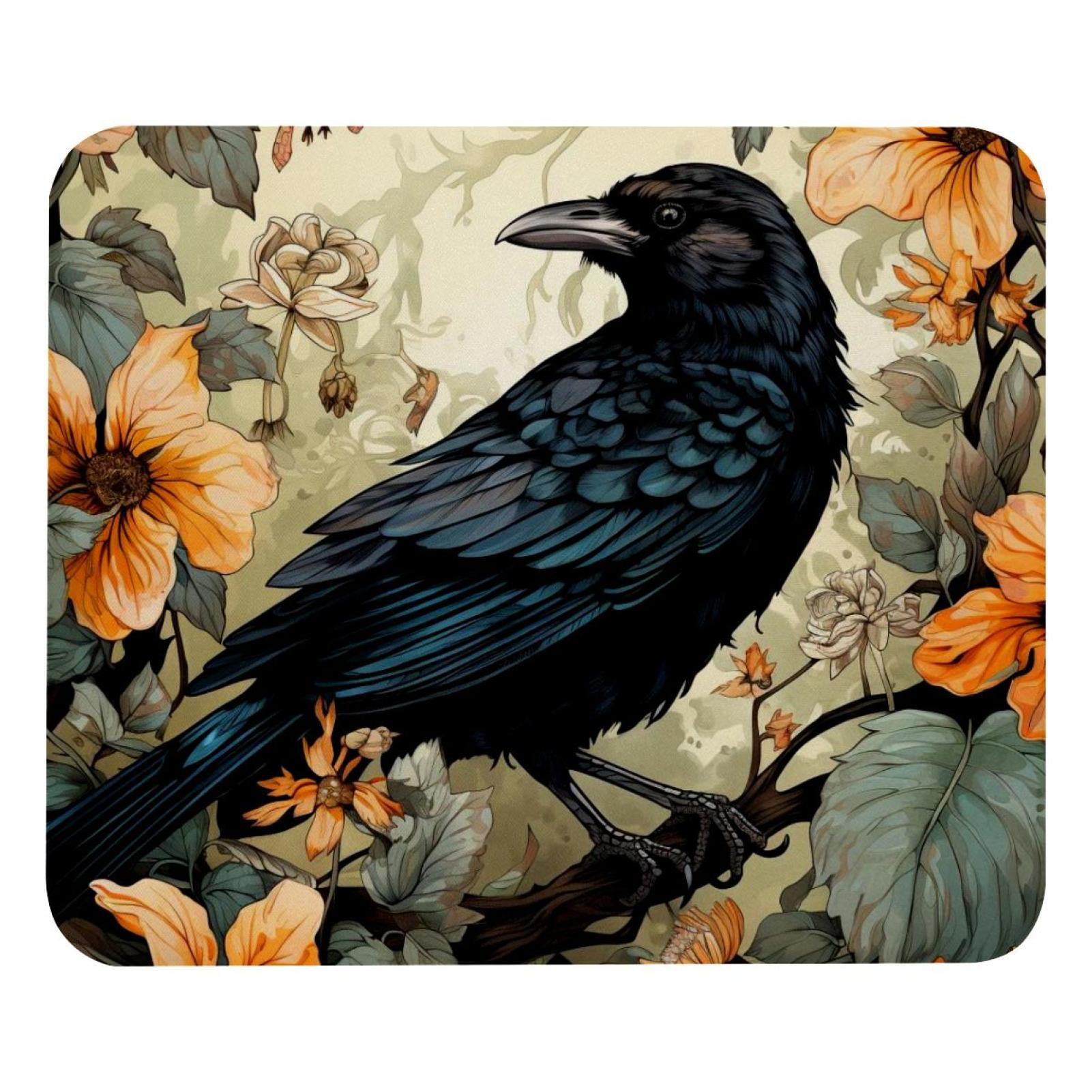 Crow Mouse Pad, Rubber Base Computer Mouse Pads for Wireless Mouse ...