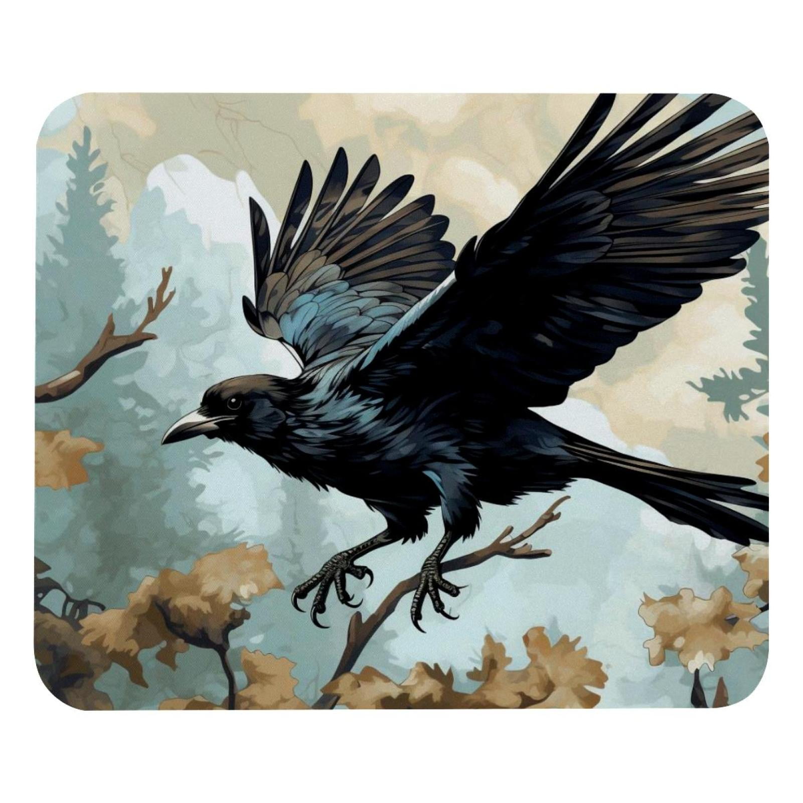 Crow Mouse Pad, Rubber Base Computer Mouse Pads for Wireless Mouse ...