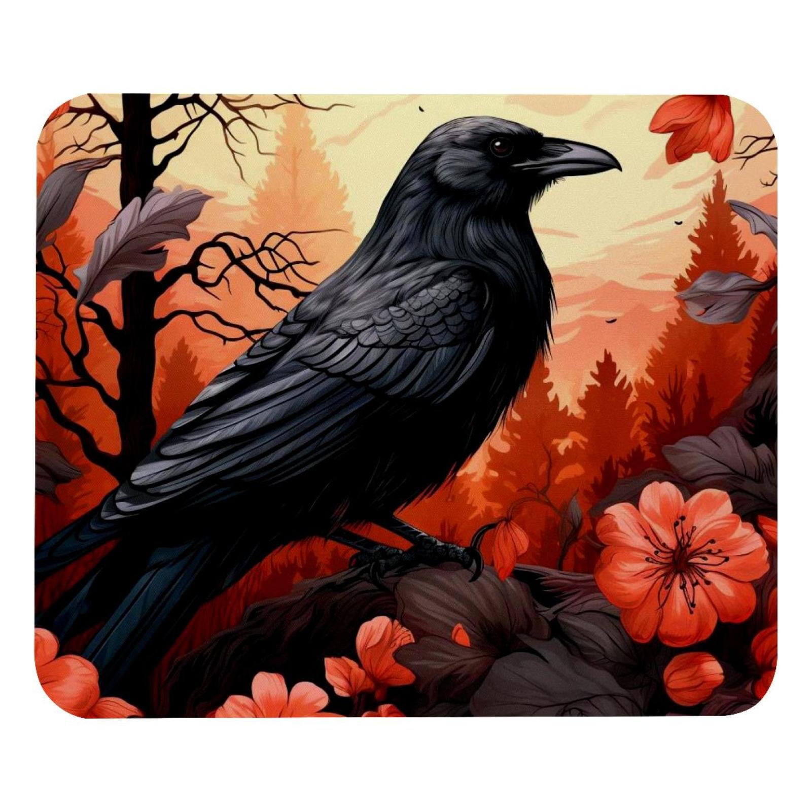 Crow Mouse Pad, Rubber Base Computer Mouse Pads for Wireless Mouse ...
