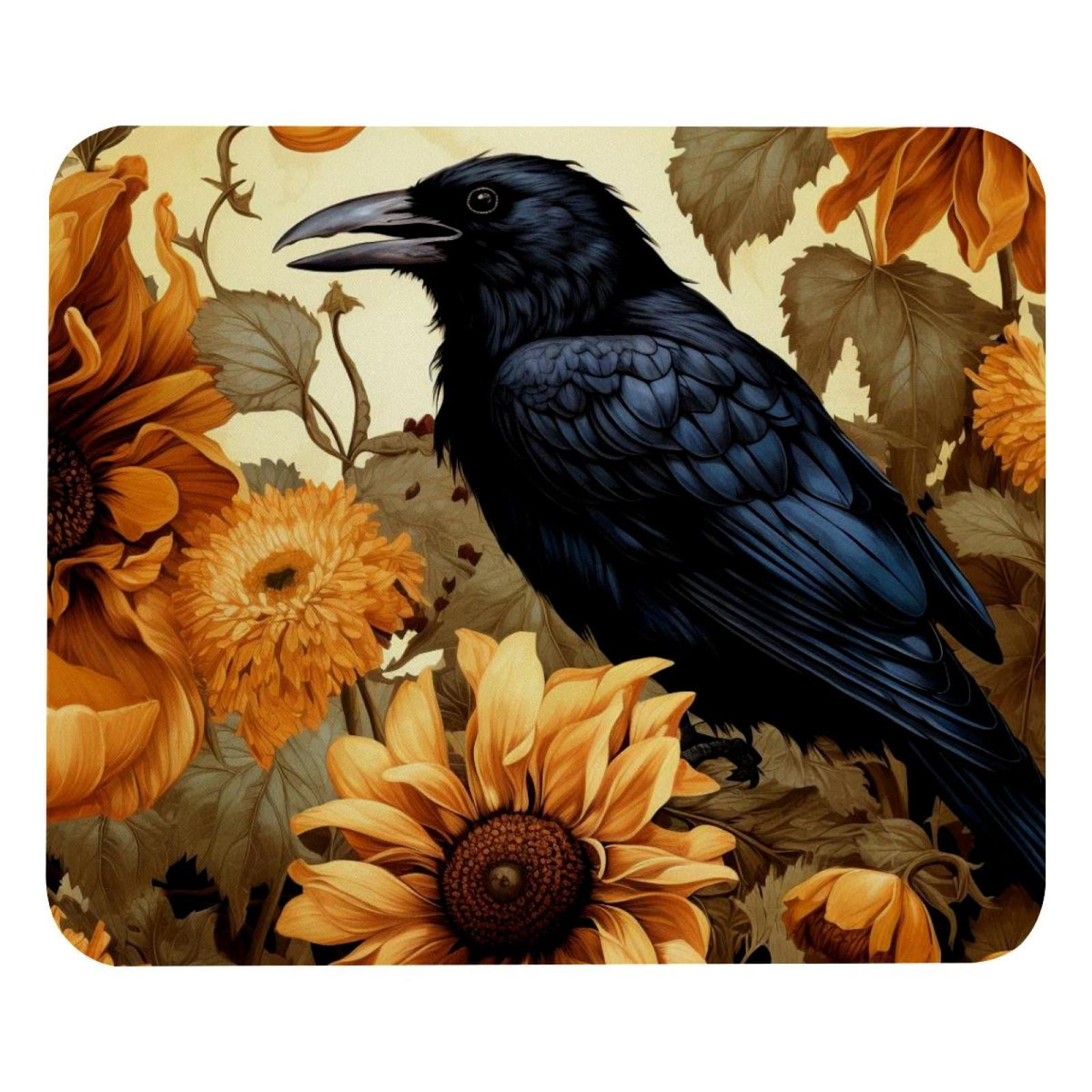 Crow Mouse Pad, Rubber Base Computer Mouse Pads for Wireless Mouse ...