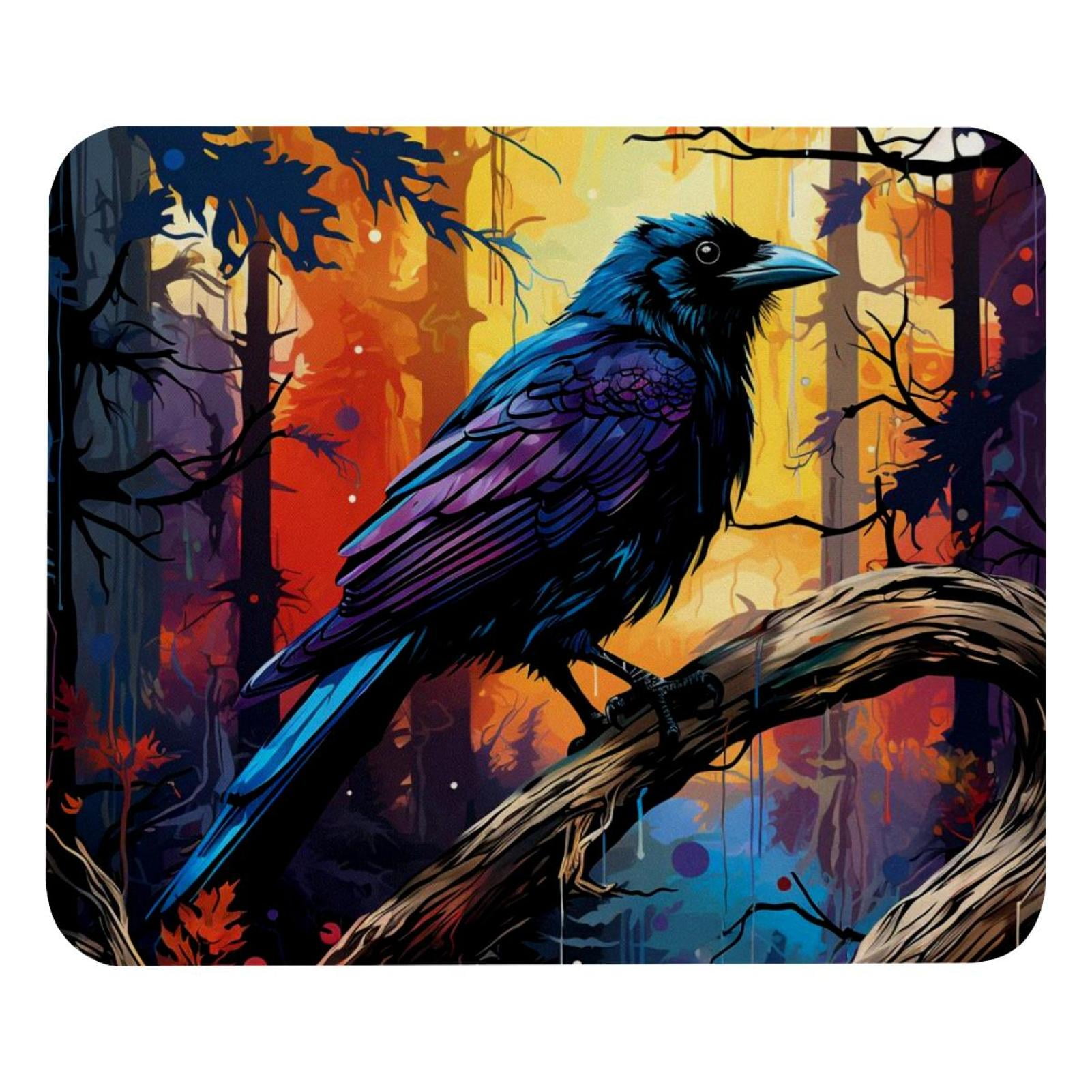 Crow Mouse Pad, Rubber Base Computer Mouse Pads for Wireless Mouse ...