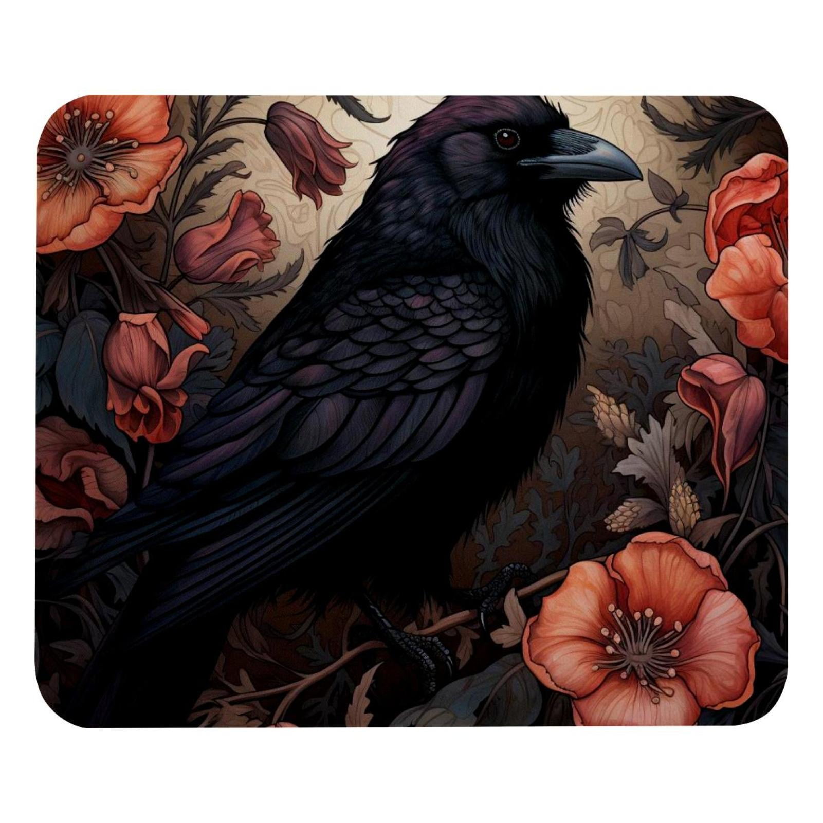 Crow Mouse Pad, Rubber Base Computer Mouse Pads for Wireless Mouse ...